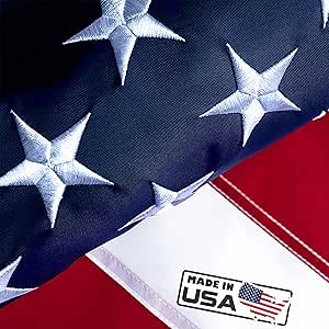 Amazon.com : American Flag 4x6 ft, Embroidered Stars, Extremely Durable & Fade Resistant US Flag ...