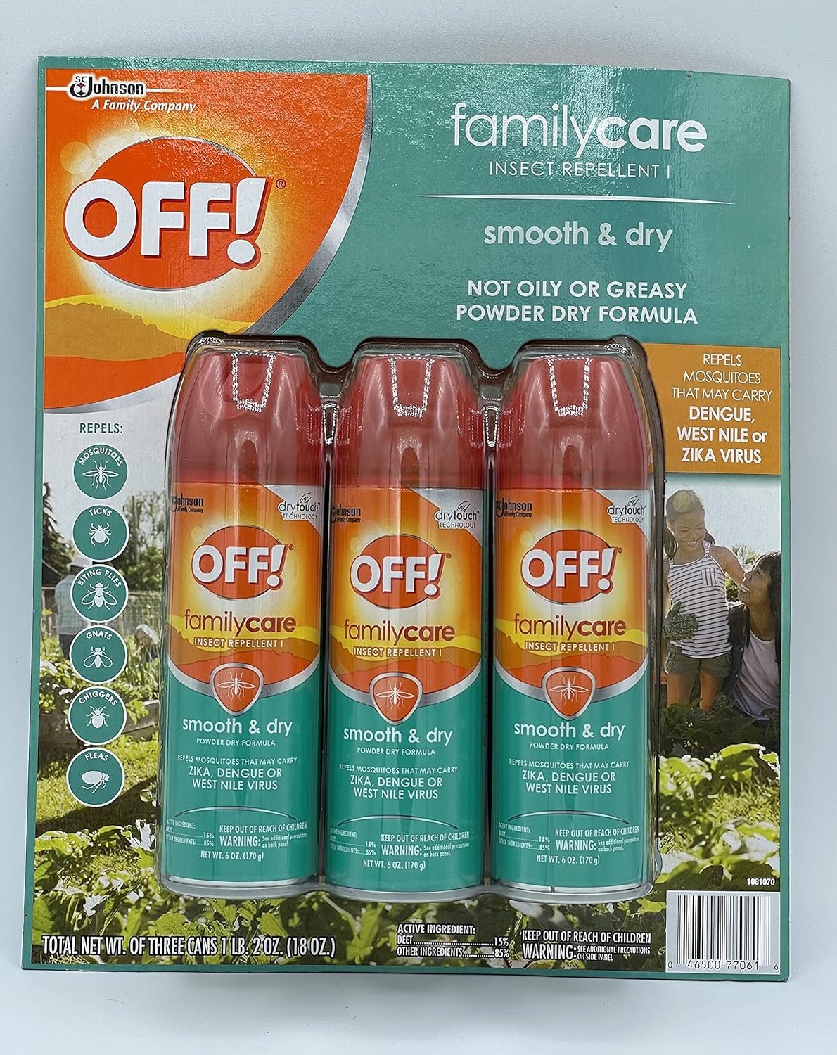 Amazon.com: OFF! FamilyCare Insect Repellent Smooth & Dry 6 Ounce 3 ...