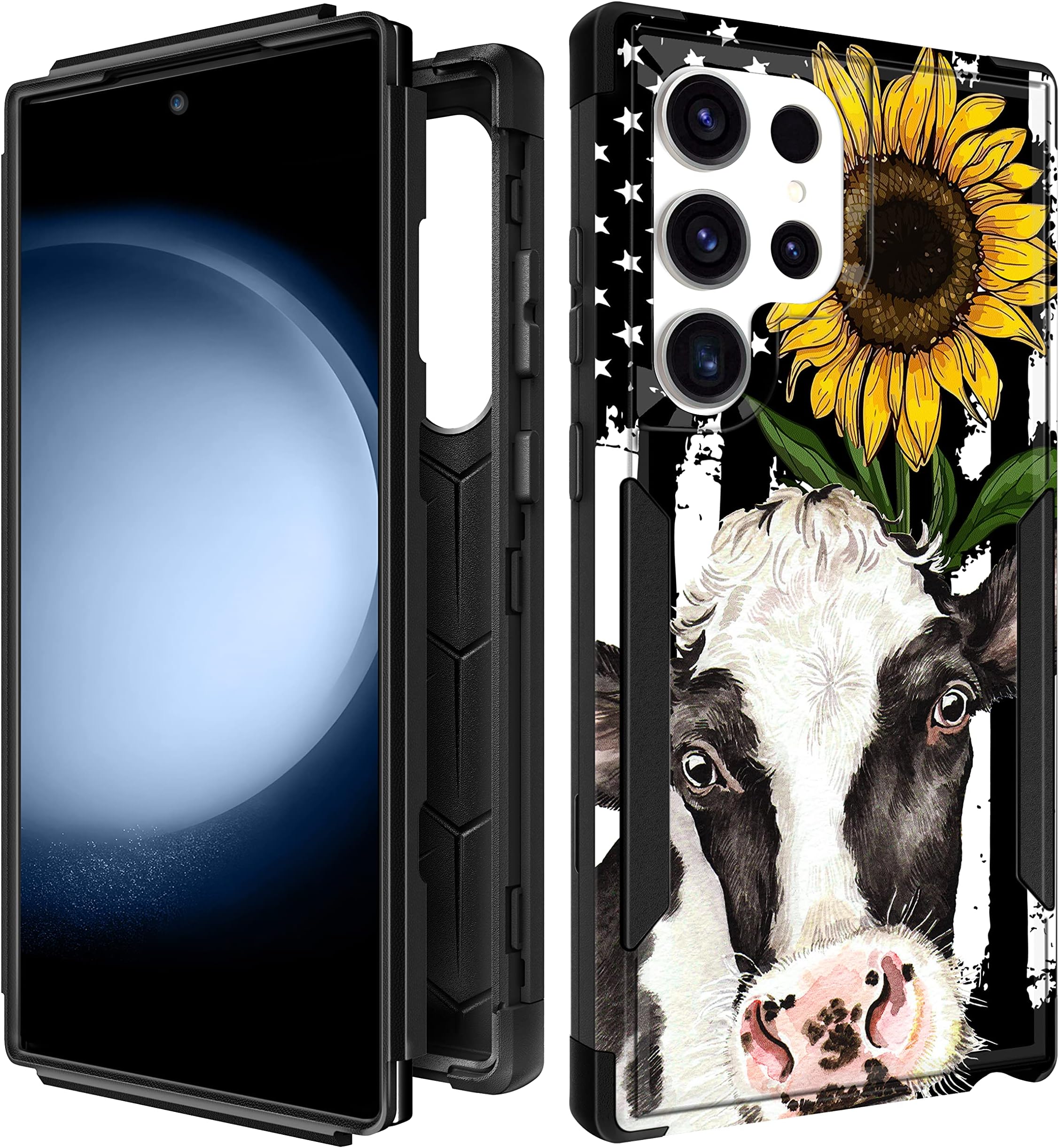 Amazon.com: Momlife Messy Bun Cow Mom Sunflower Cow Print Phone Cover for iPhone 15 14 13 12 11 ...