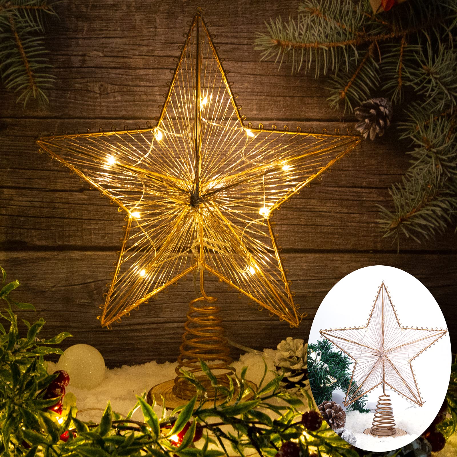 Christmas Tree Topper Buy Gemdeck Lighted, Star Tree Toppers With LED ...