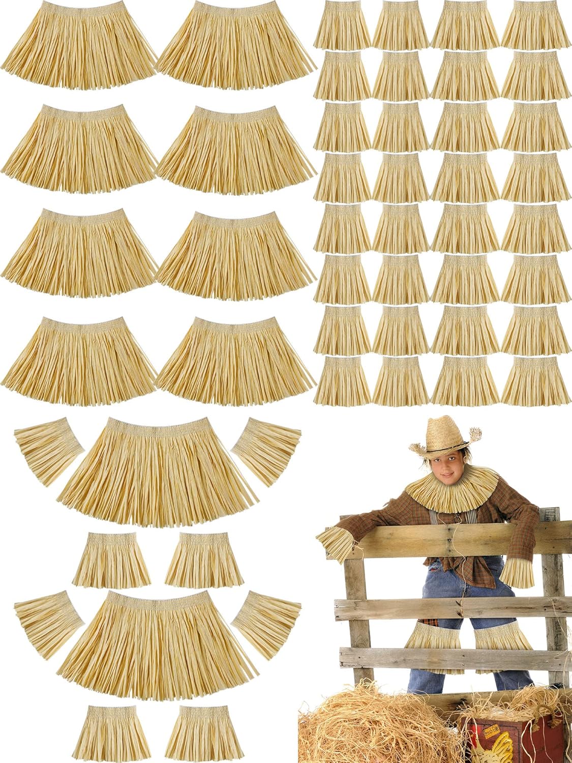 Amazon.com: Leumoi 50 Pcs/ 10 Set Halloween Scarecrow Costume Scarecrow ...