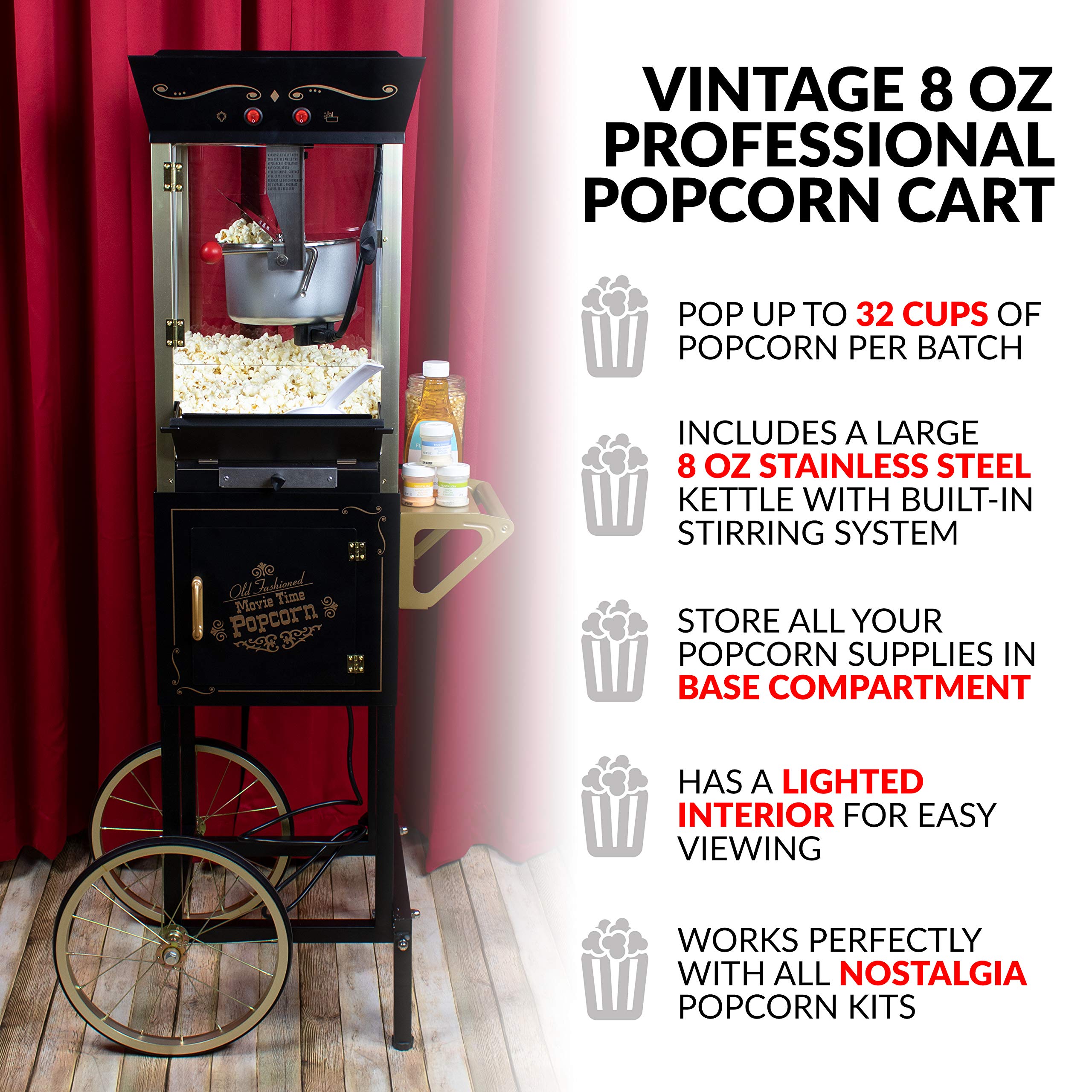Black Popcorn Cart