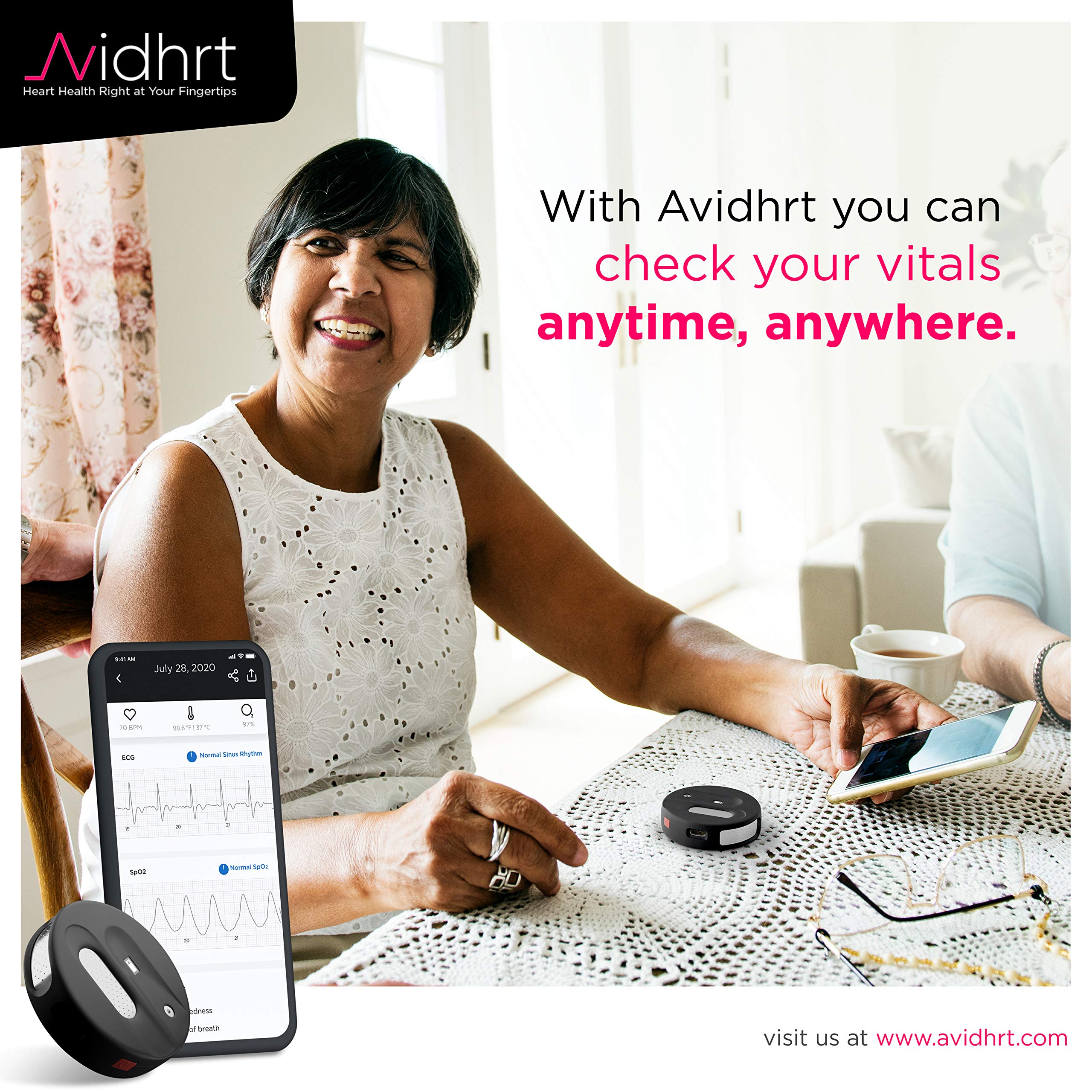 Buy Avidhrt Sense : Clinical-quality electrocardiogram (ECG), pulse ...