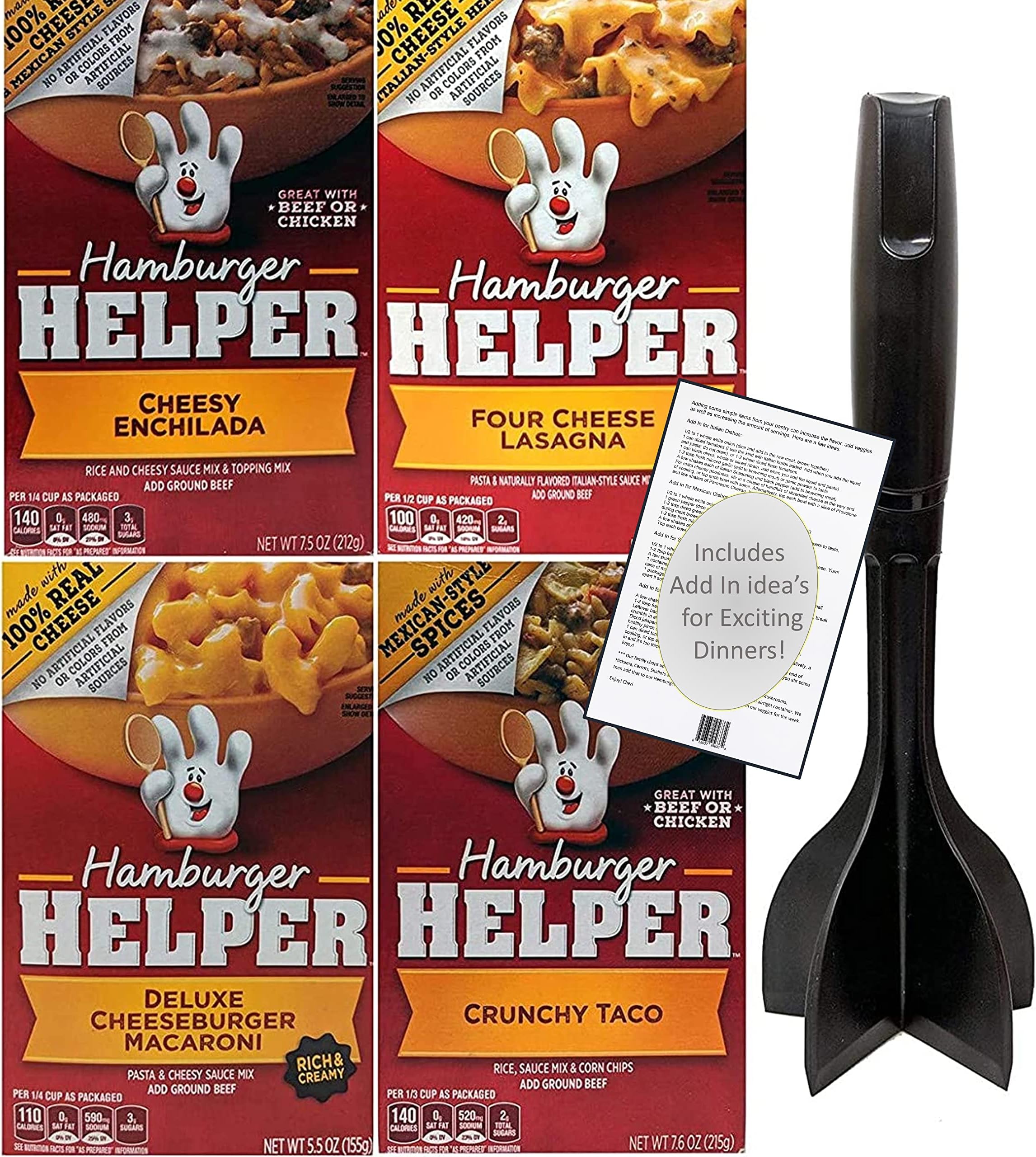 Amazon.com : Hamburger Helper Variety Pack of 4 with Hamburger Chopper ...