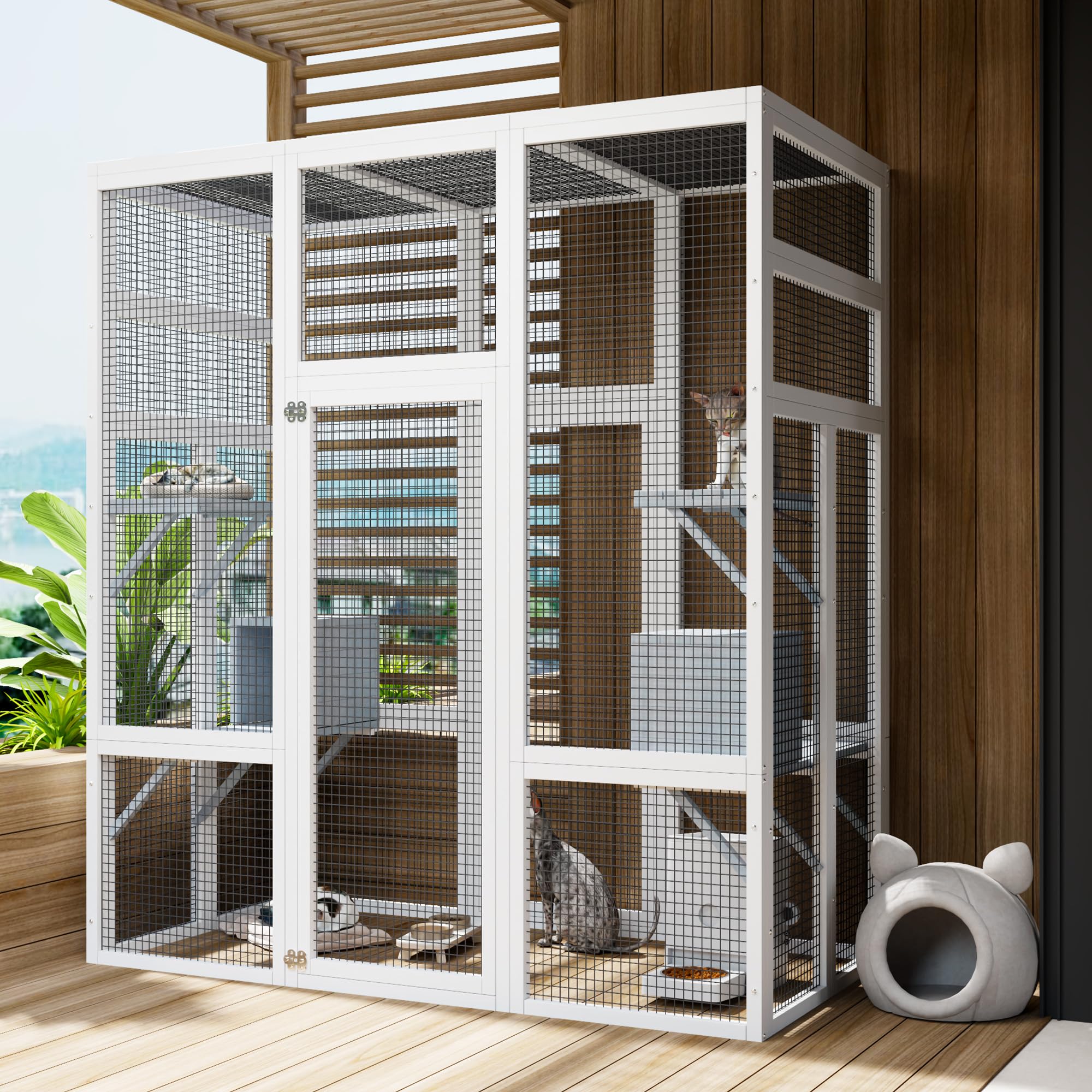 Amazon.com : Catio Outdoor Cat Enclosure Large Cat House for Mulitiple ...