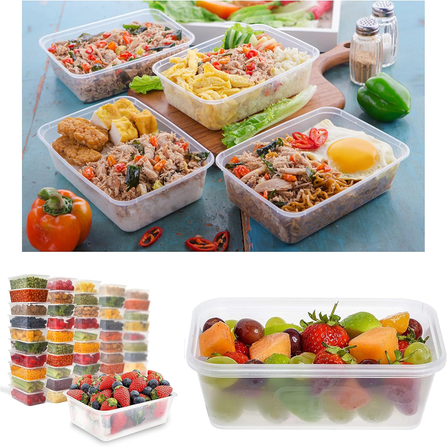 HK Online 5 x BPA Free Plastic TAKEAWAY CONTAINERS & Lids -PK5 To PK ...
