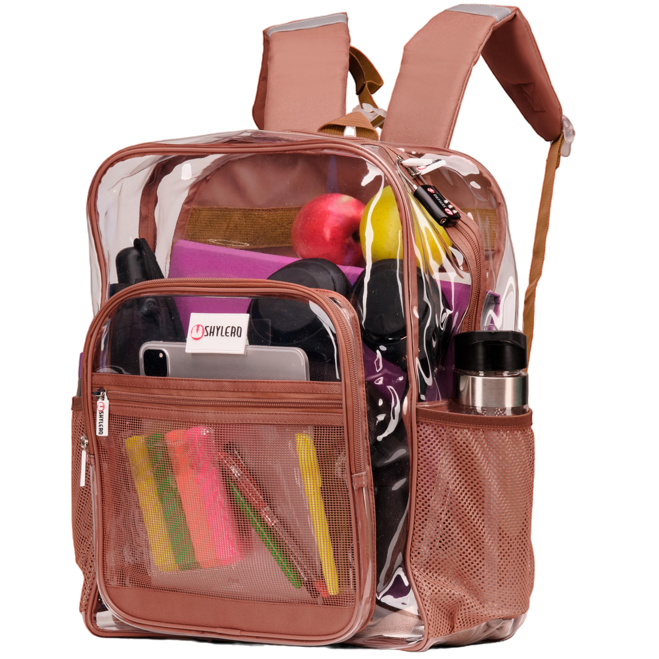Snapklik.com : SHYLERO Clear Backpack Heavy Duty Has TSA Lock