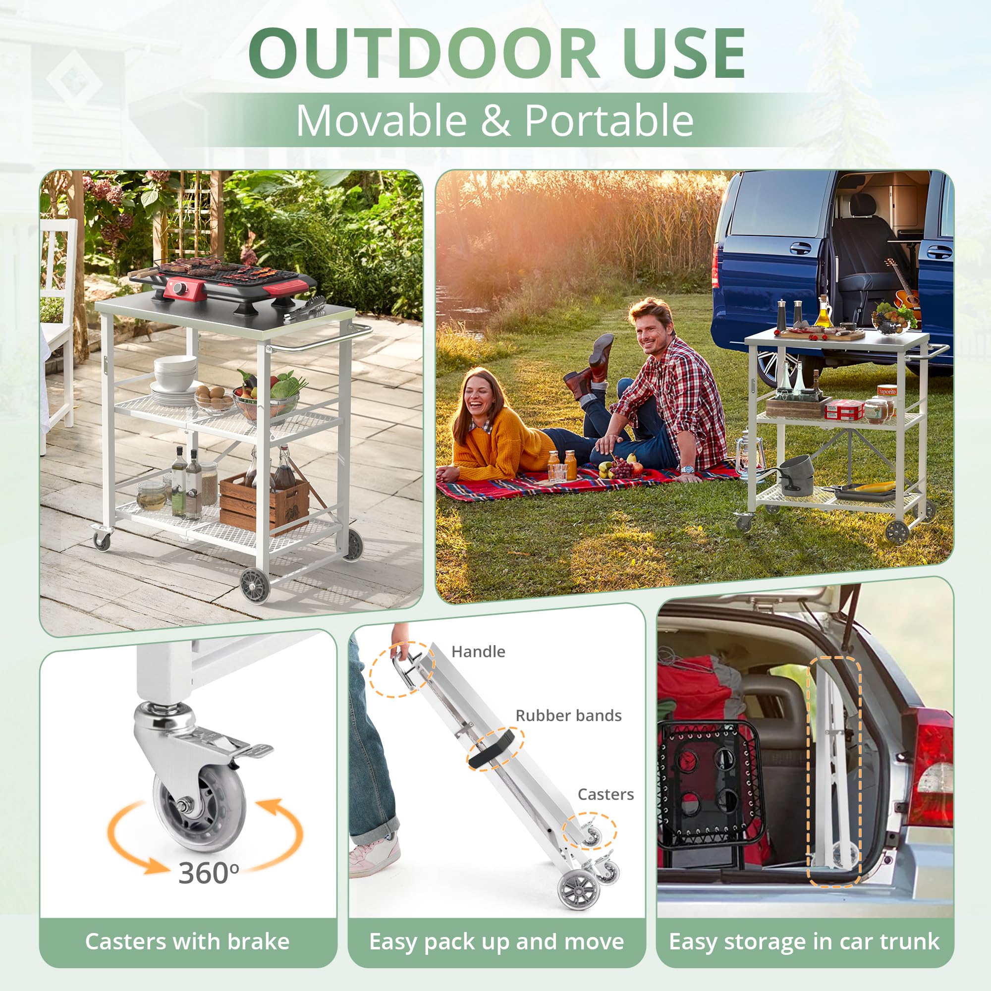 Snapklik.com : LUE BONA Foldable Outdoor Grill Table