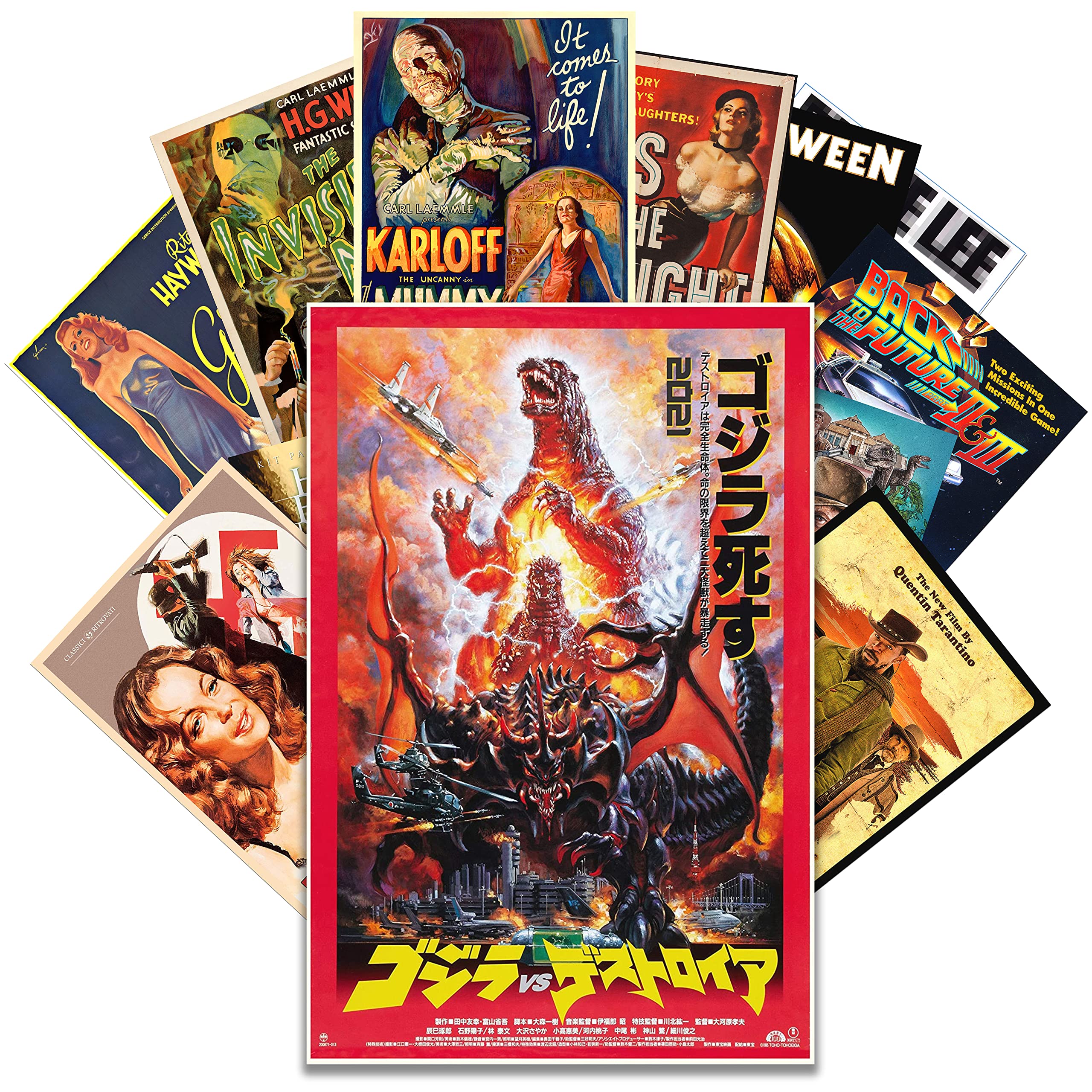 HK Studio Vintage Posters of Retro Movie, Self-Adhesive Vinyl Decal ...