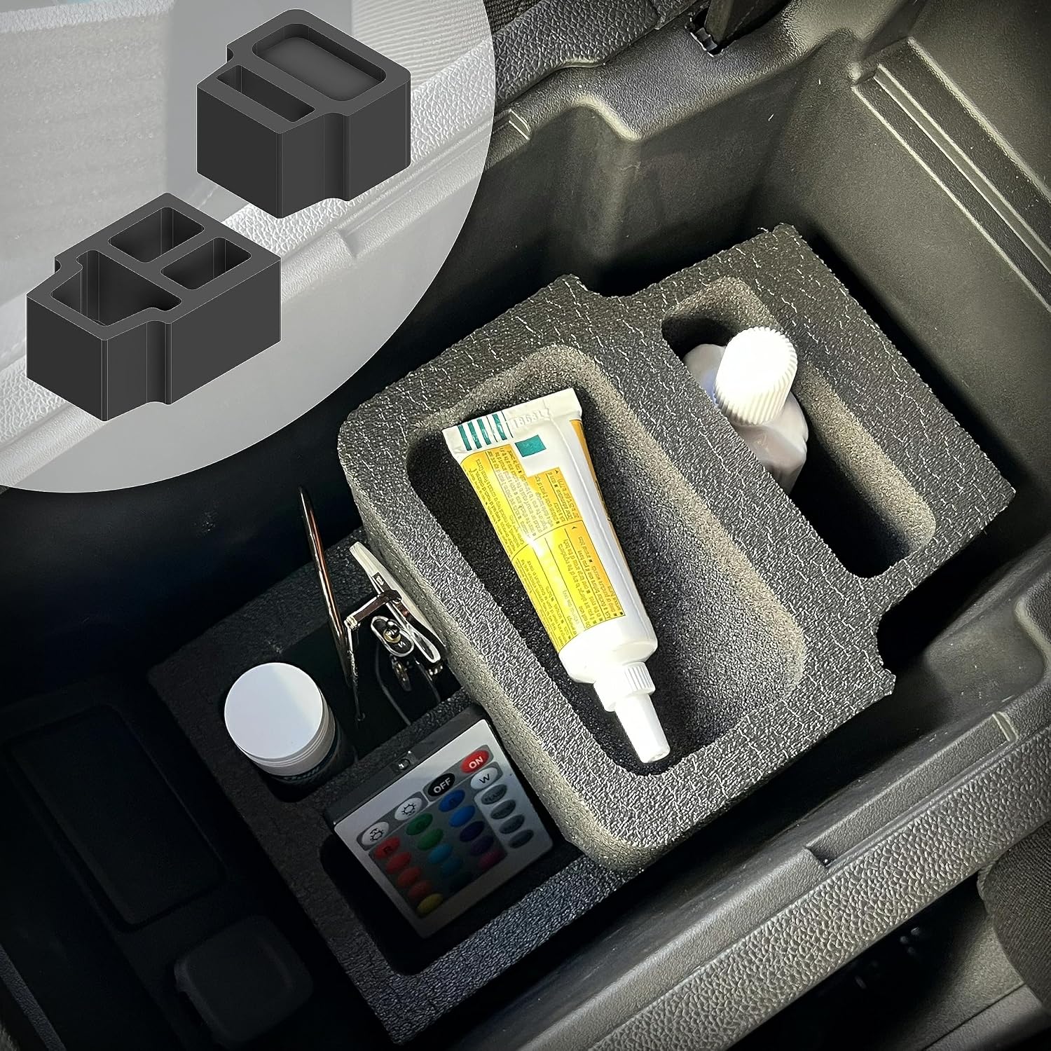 Amazon.com: Red Hound Auto Center Console Organizer 2 Piece Stacking ...