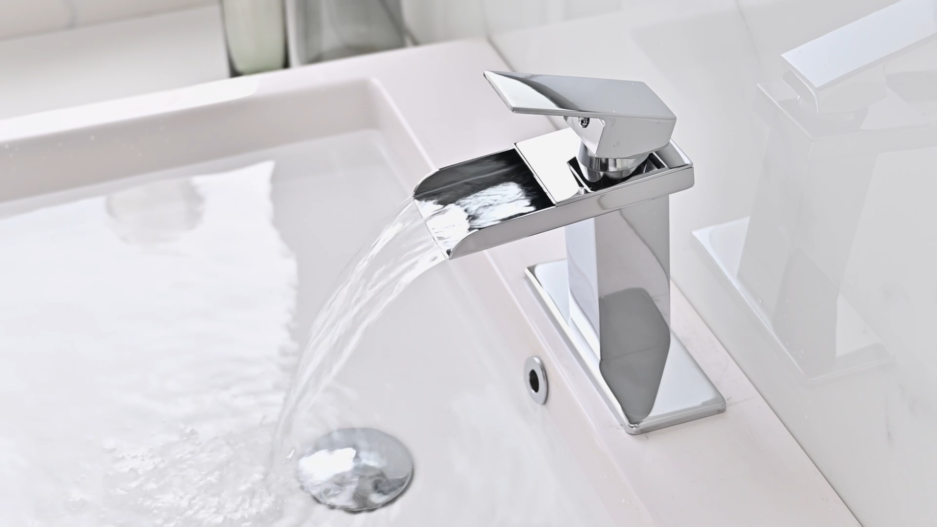 Watch Waterfall Bathroom Faucet Chrome Video on Amazon Live
