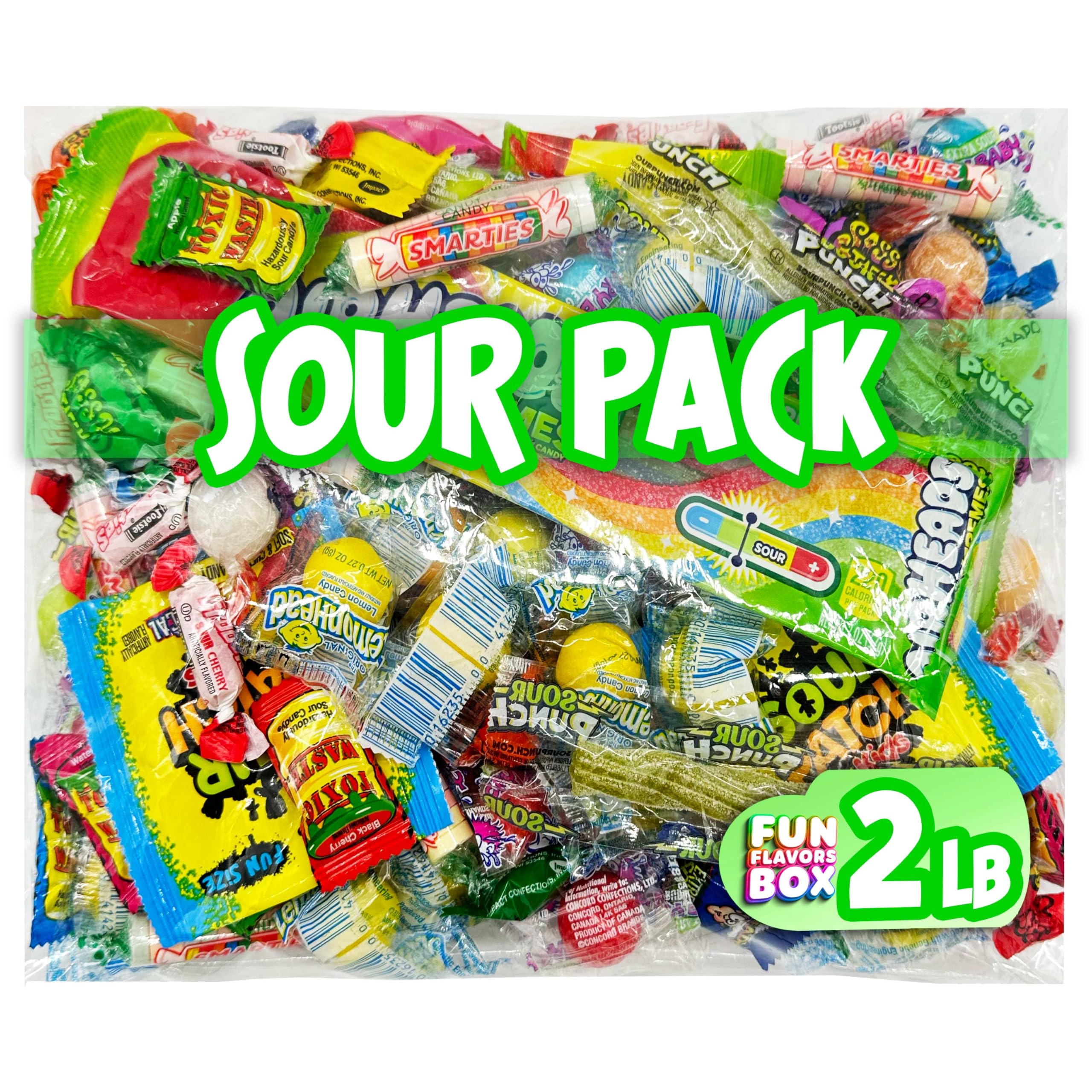 Amazon.com : Fun Flavors Box Sour Bulk Candy, 32 Ounce Variety Pack ...