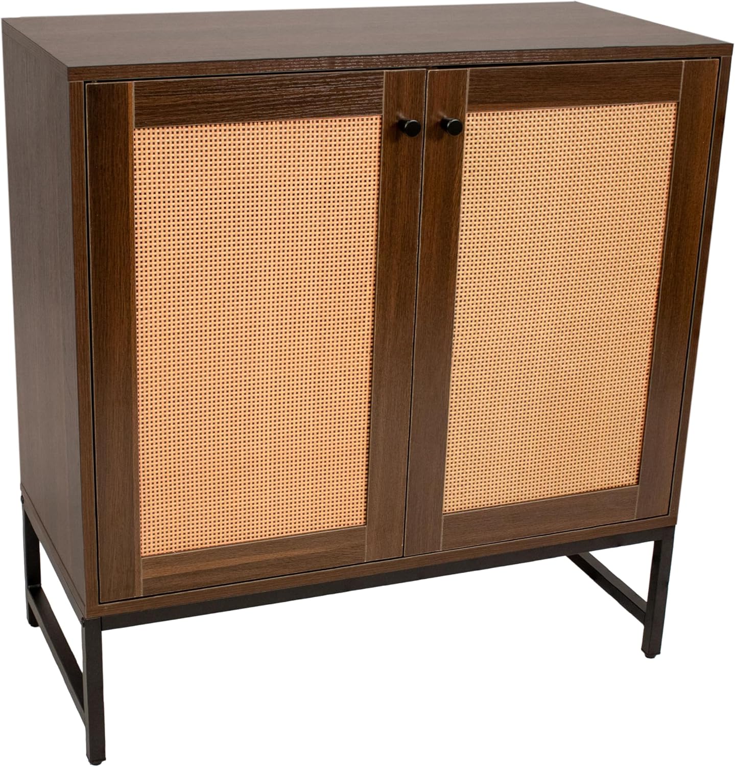 Amazon.com: Sunnydaze 2-Door Rattan Storage Cabinet - Sideboard Buffet ...