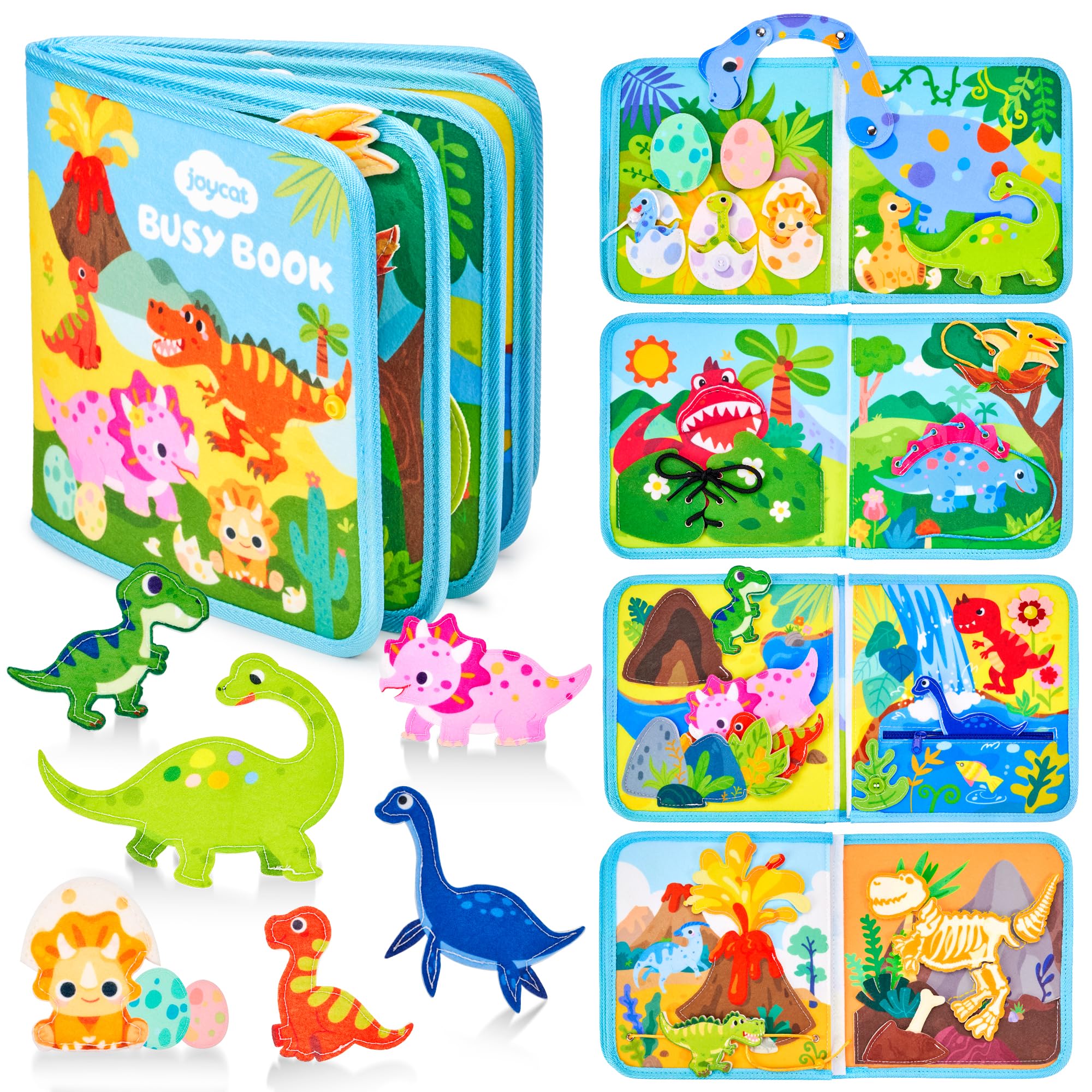 Snapklik.com : JoyCat Toddler Dinosaur Busy Book, Busy Board For 2 3 4 ...