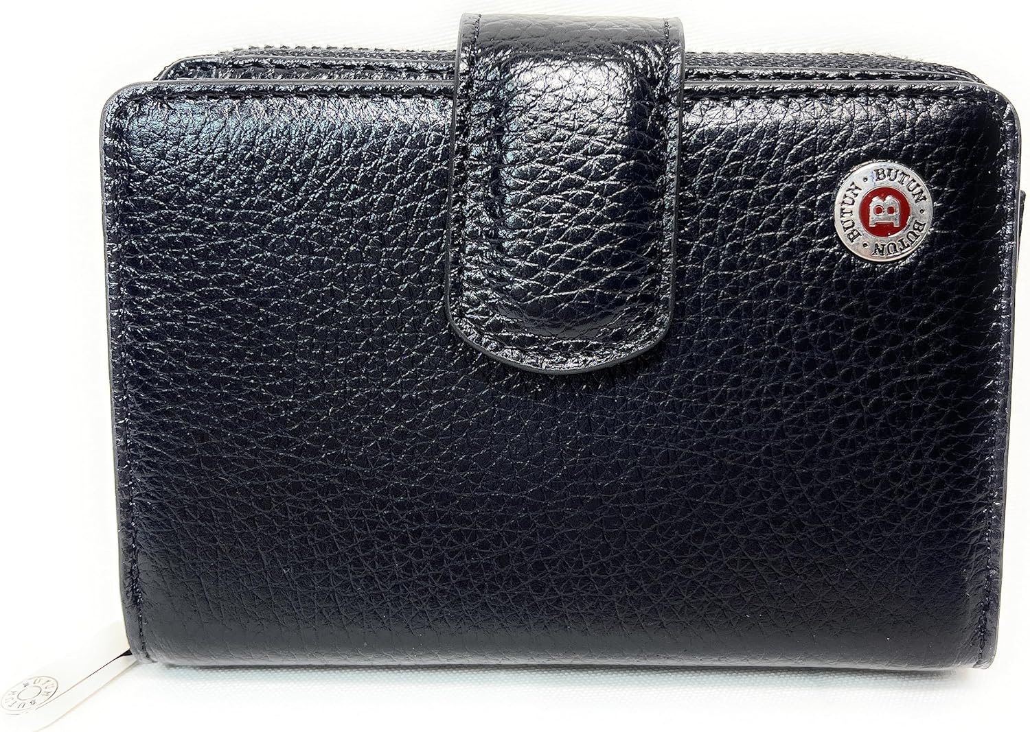 Amazon.com: BUTUN medium size woman leather wallet (Black, Grain ...