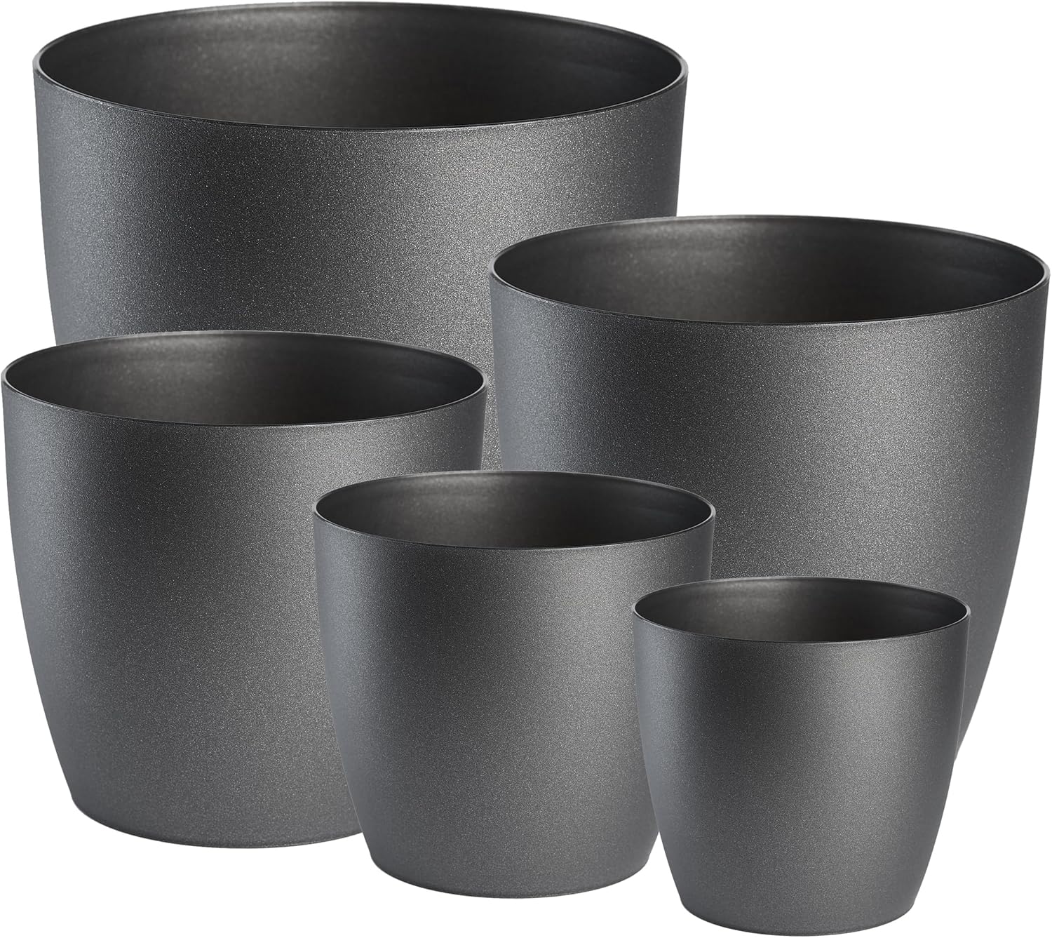 Tymar Flowerpot, pack of 5, diameter 12/14/16/18/20 cm, plastic plant ...