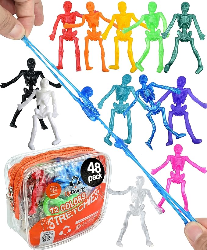 Amazon.com: UpBrands 48 Stretchy Skeleton Toys – Non-Candy Halloween ...