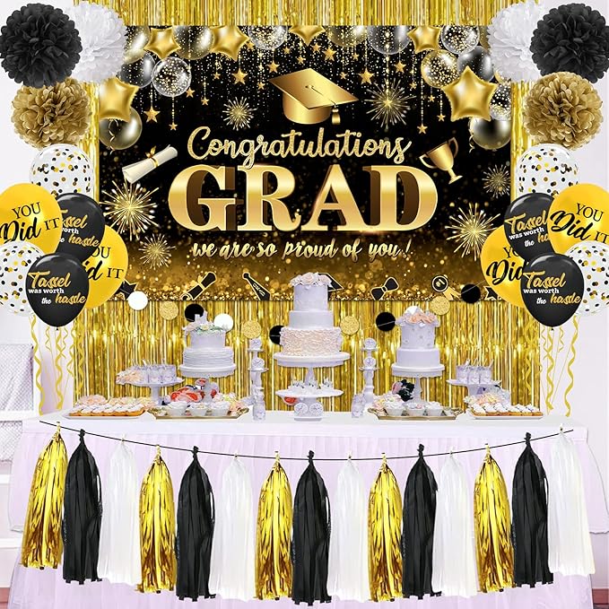 Amazon Black And Gold Graduation Decorations Class Of 2026