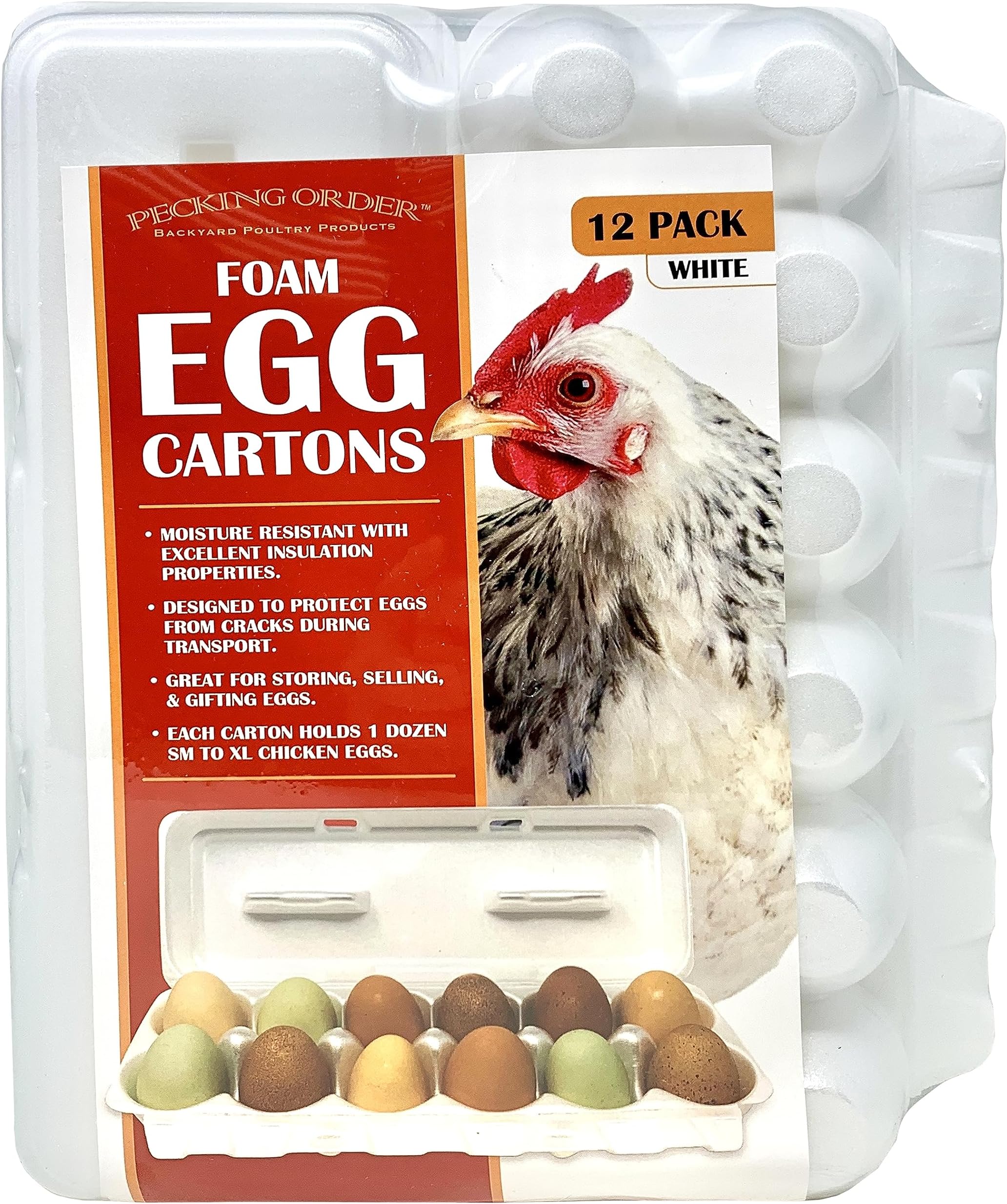 Amazon.com: Pecking Order Foam Egg Cartons - White (12-Pack) : Home ...