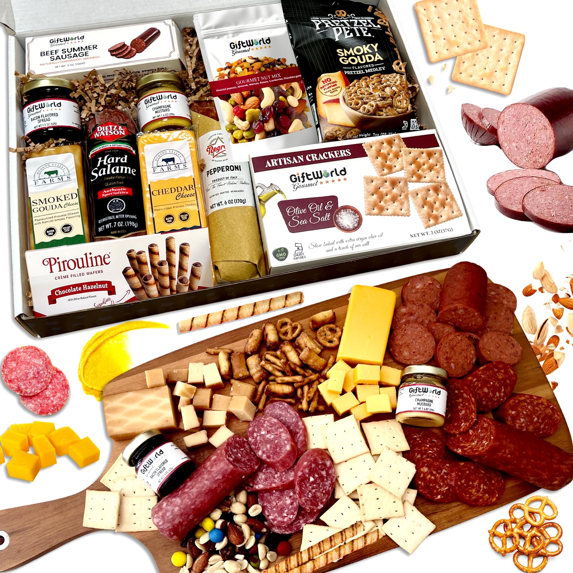 Amazon.com : California Delicious Meat and Cheese Gift Crate Deluxe ...