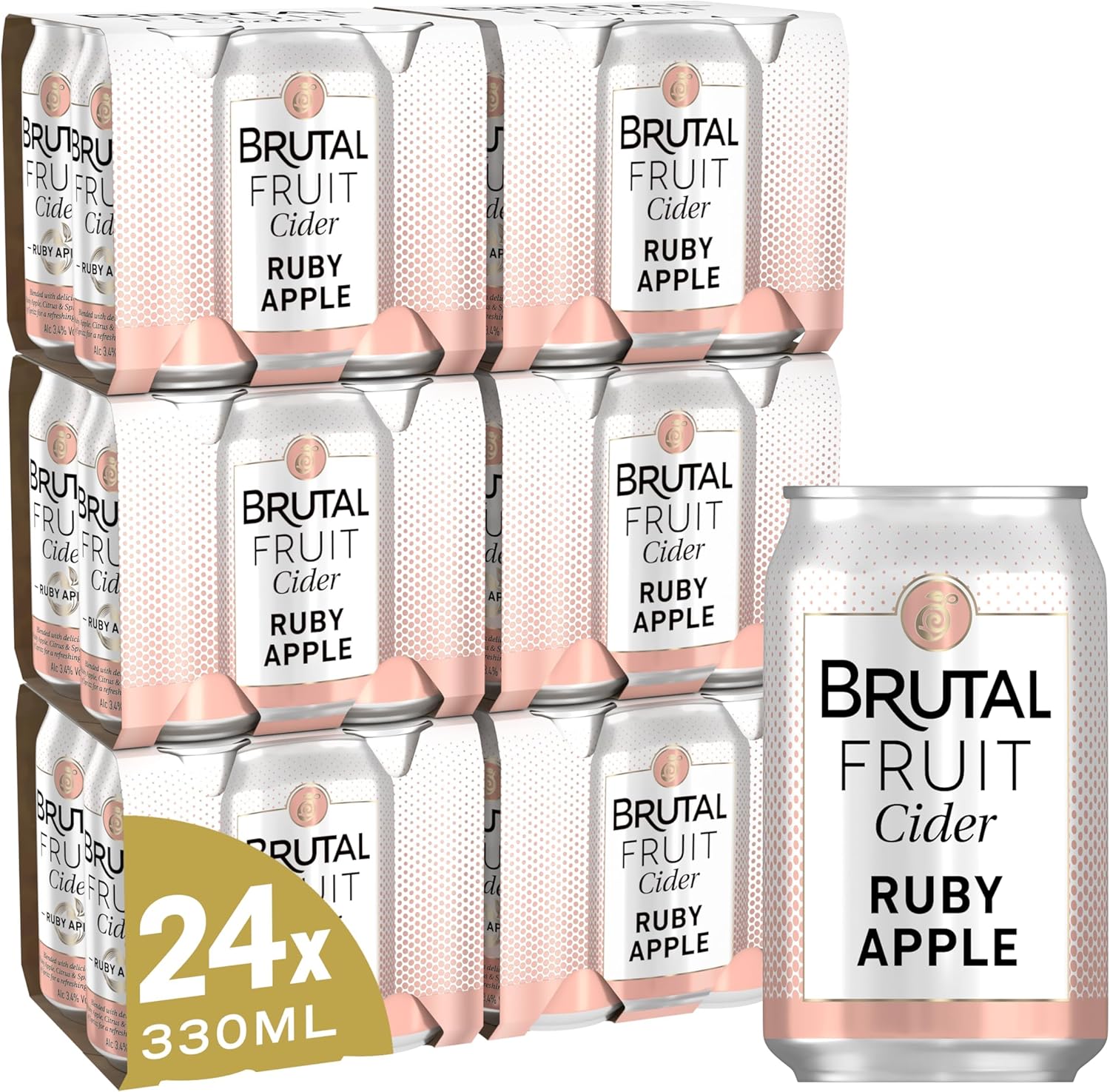 Brutal Fruit Cider, Ruby Apple, 24x330ml cans : Amazon.co.uk: Grocery