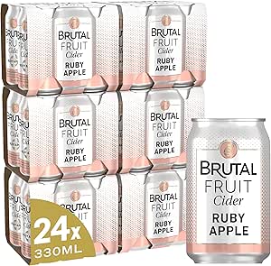 Brutal Fruit Cider, Ruby Apple, 24x330ml cans : Amazon.co.uk: Grocery