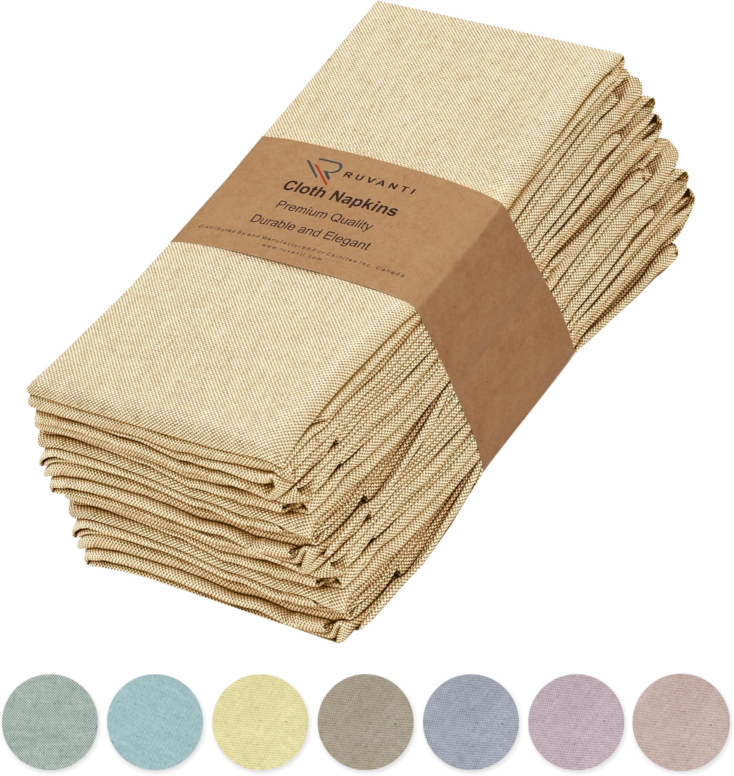 Amazon.com: Caldo Linen Dinner Napkins - Rustic- Soft and Durable Cloth ...