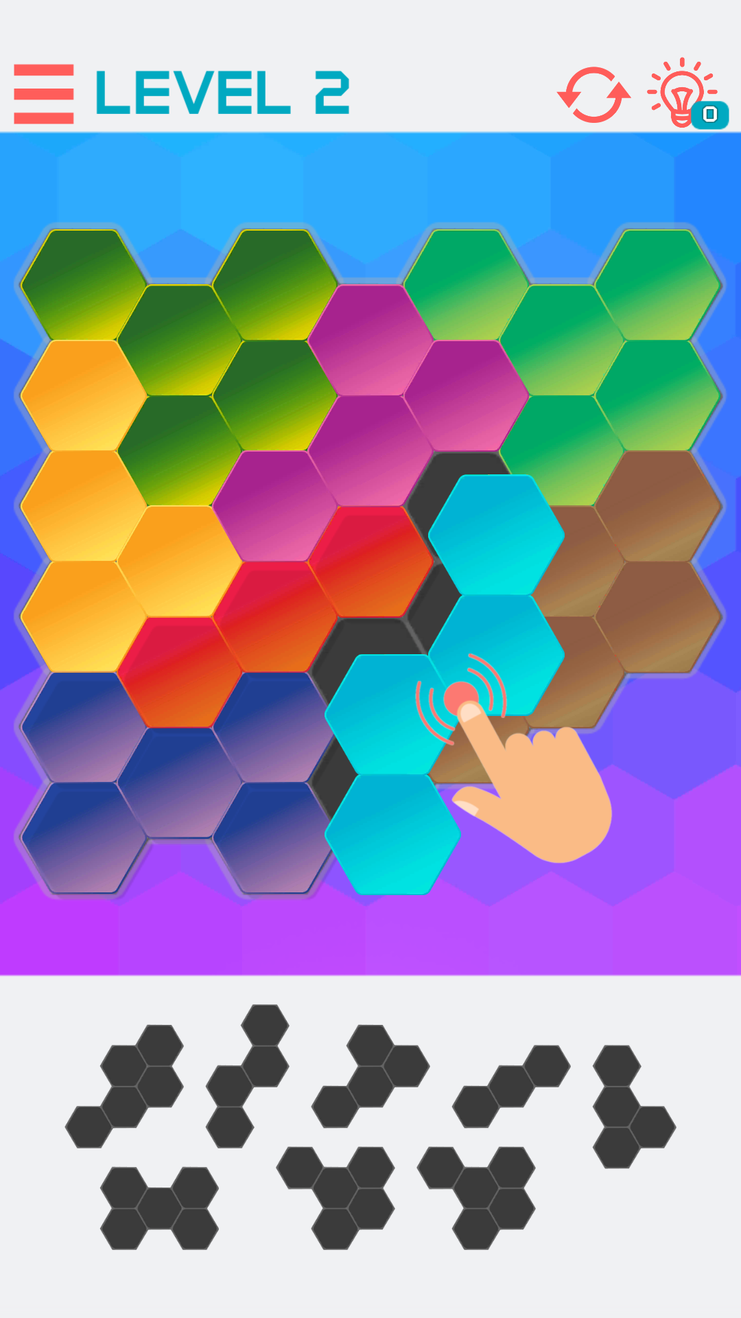 Hexagon Graph Puzzles - Fill The Board with Shapes - App on Amazon Appstore