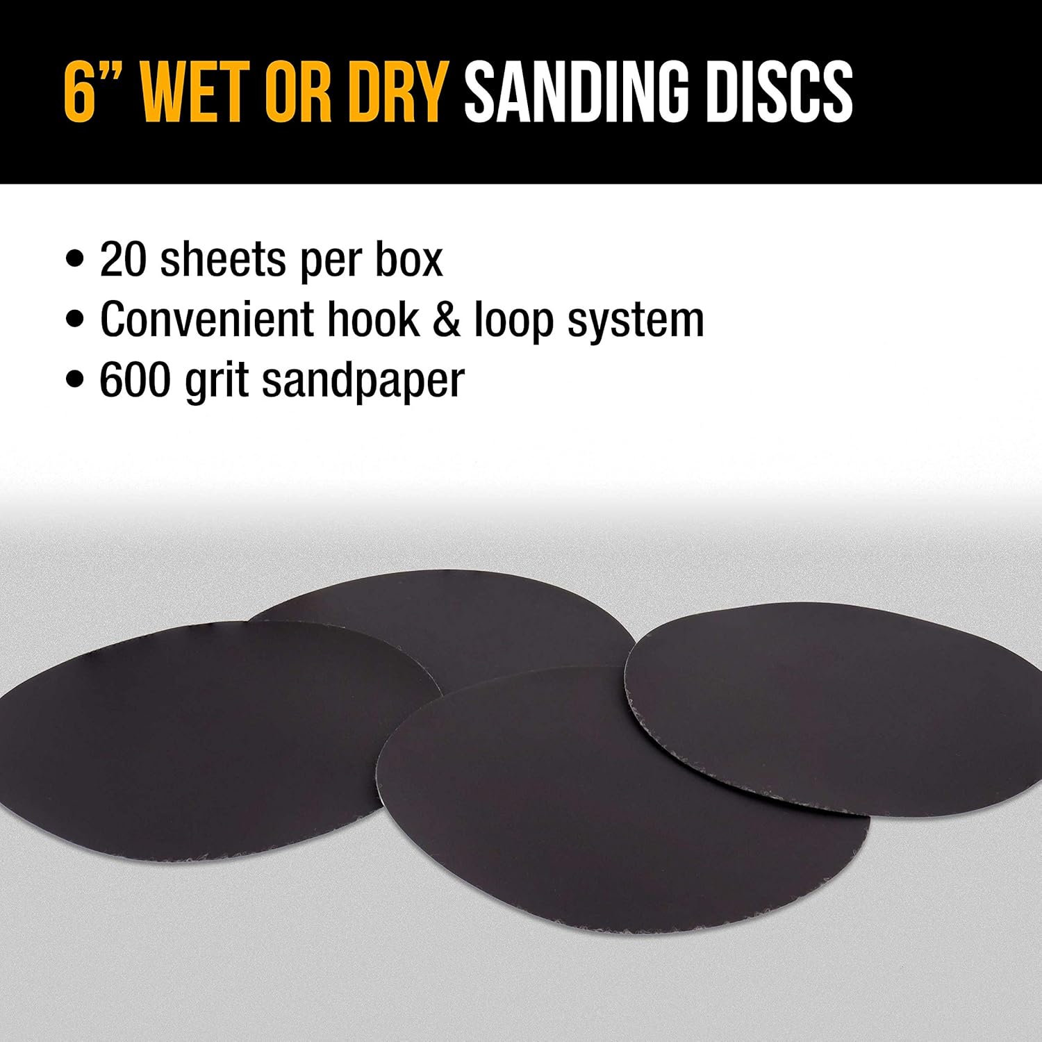 Dura-Gold Premium 6″ Wet or Dry Sanding Discs – 600 Grit (Box of 20 ...