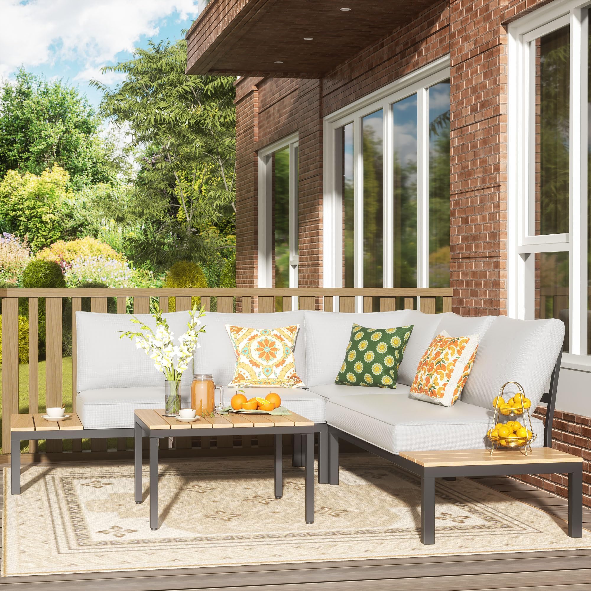 Amazon.com: Patio Furniture ANNYH ERACLEA(9P) Outdoor Furniture ...