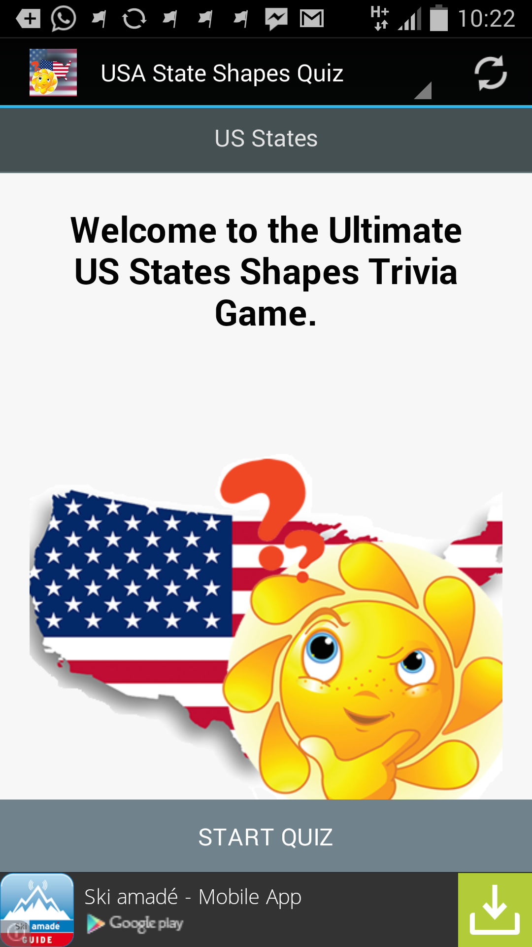 Aplicación USA States Shape Quiz en Amazon Appstore