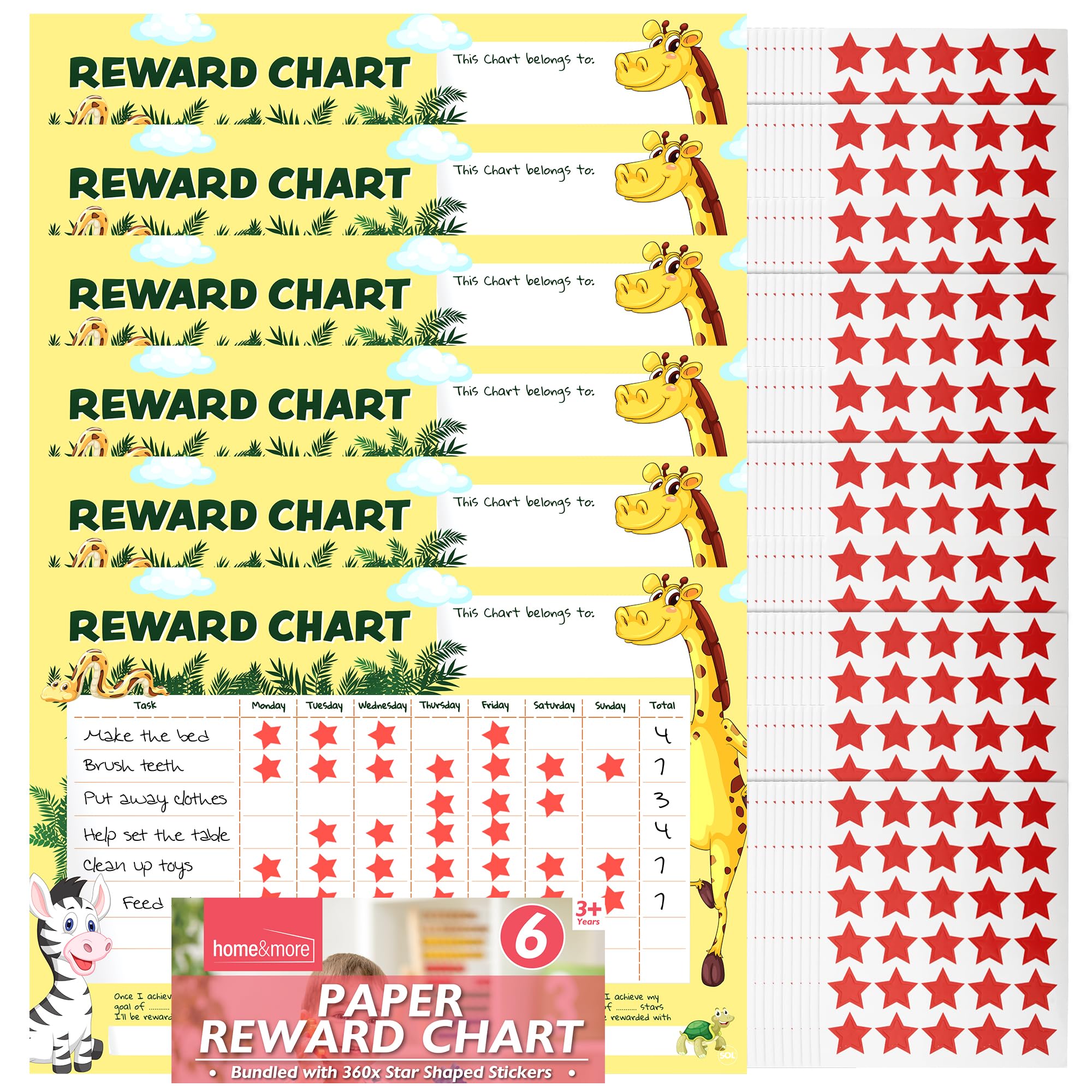 Sol 6pk Paper Reward Charts Behaviour And Potty Training Charts ...