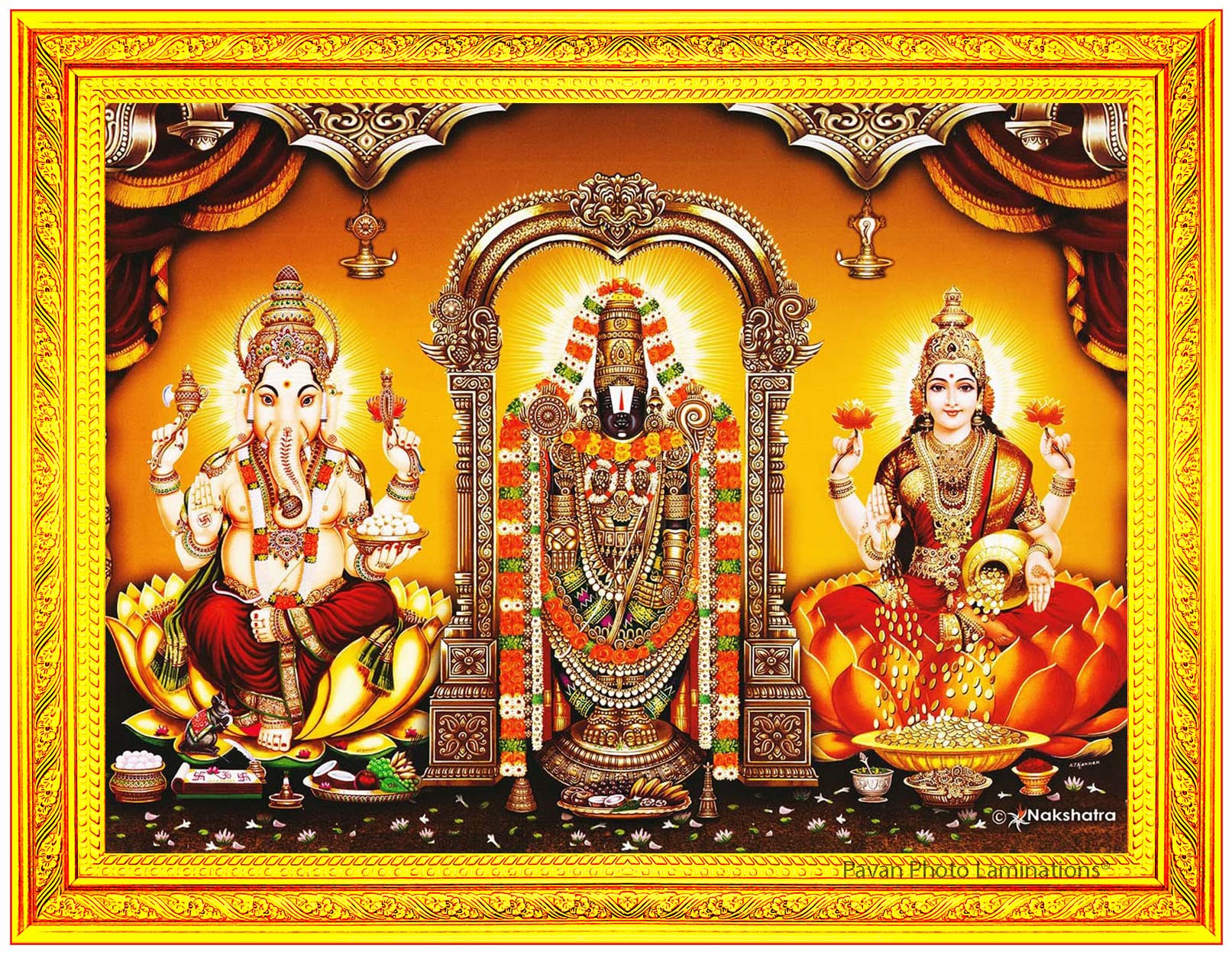 Buy Pavan Photo Laminations, Bhagwan Tirupati Balaji Ganapati Lakshmi ...