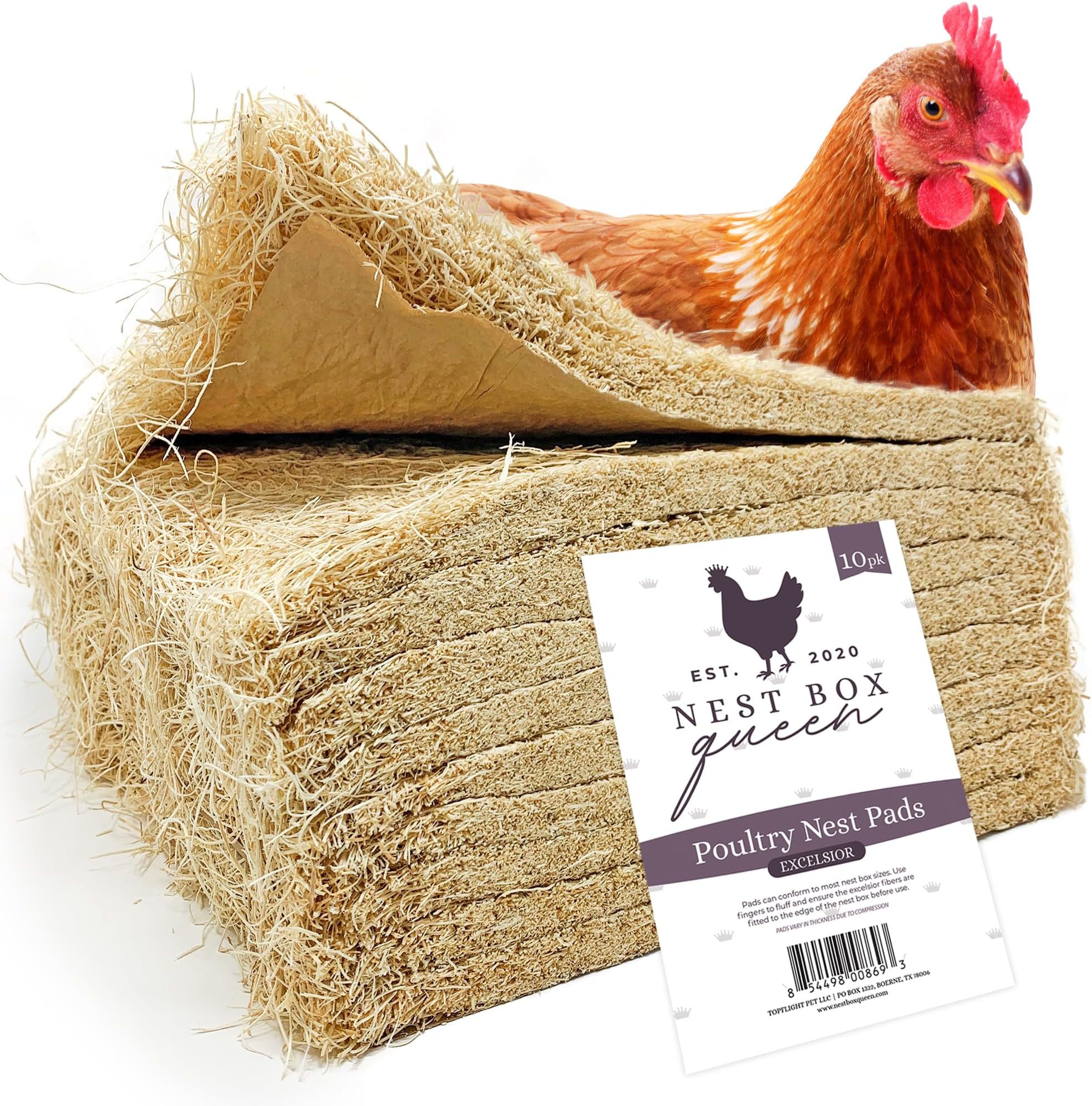 Amazon.com : Nest Box Queen, Excelsior Nest Box Pads for Hens - 13 Inch ...