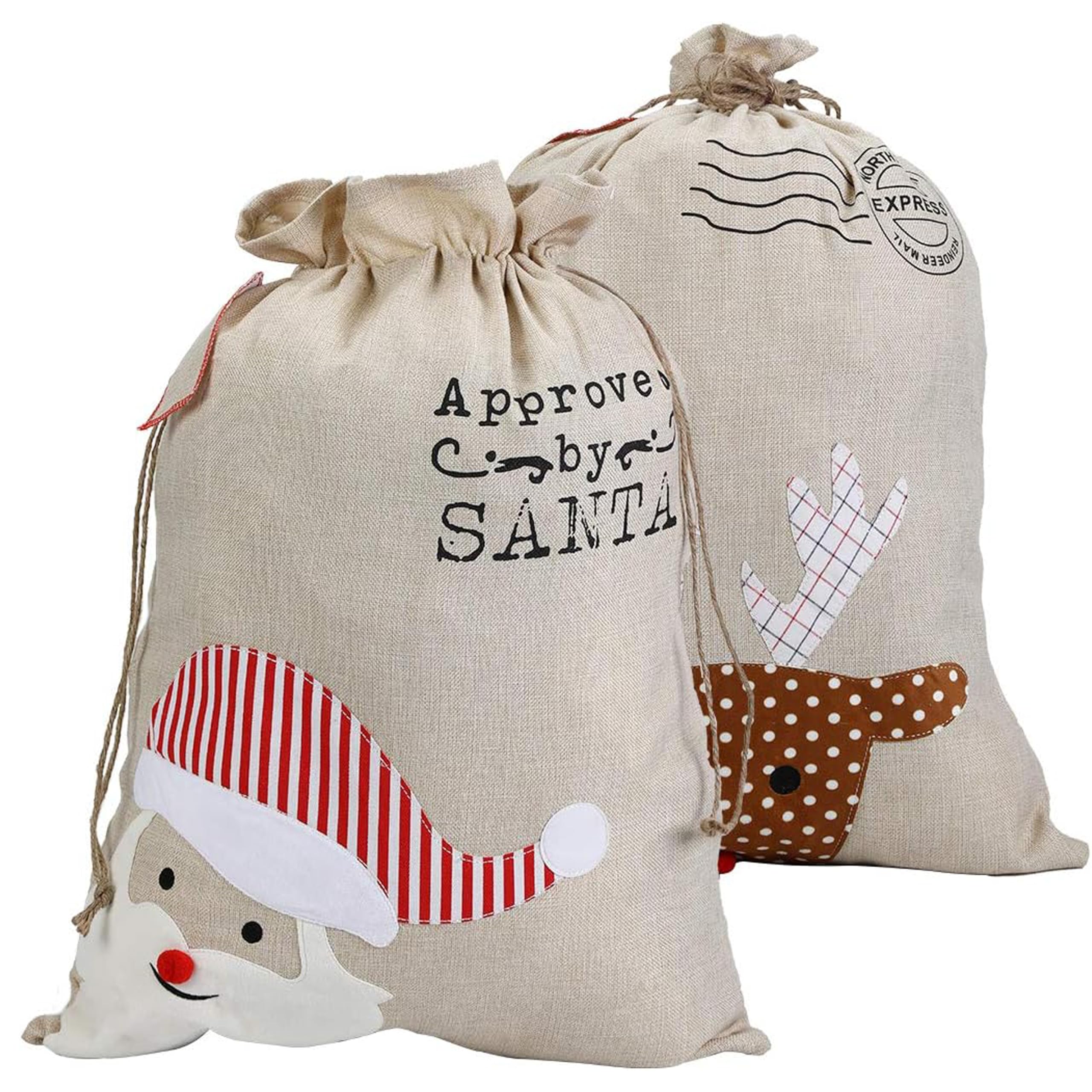 Amazon.com: Christmas bag 2pcs Santa Sacks Christmas Personalized ...