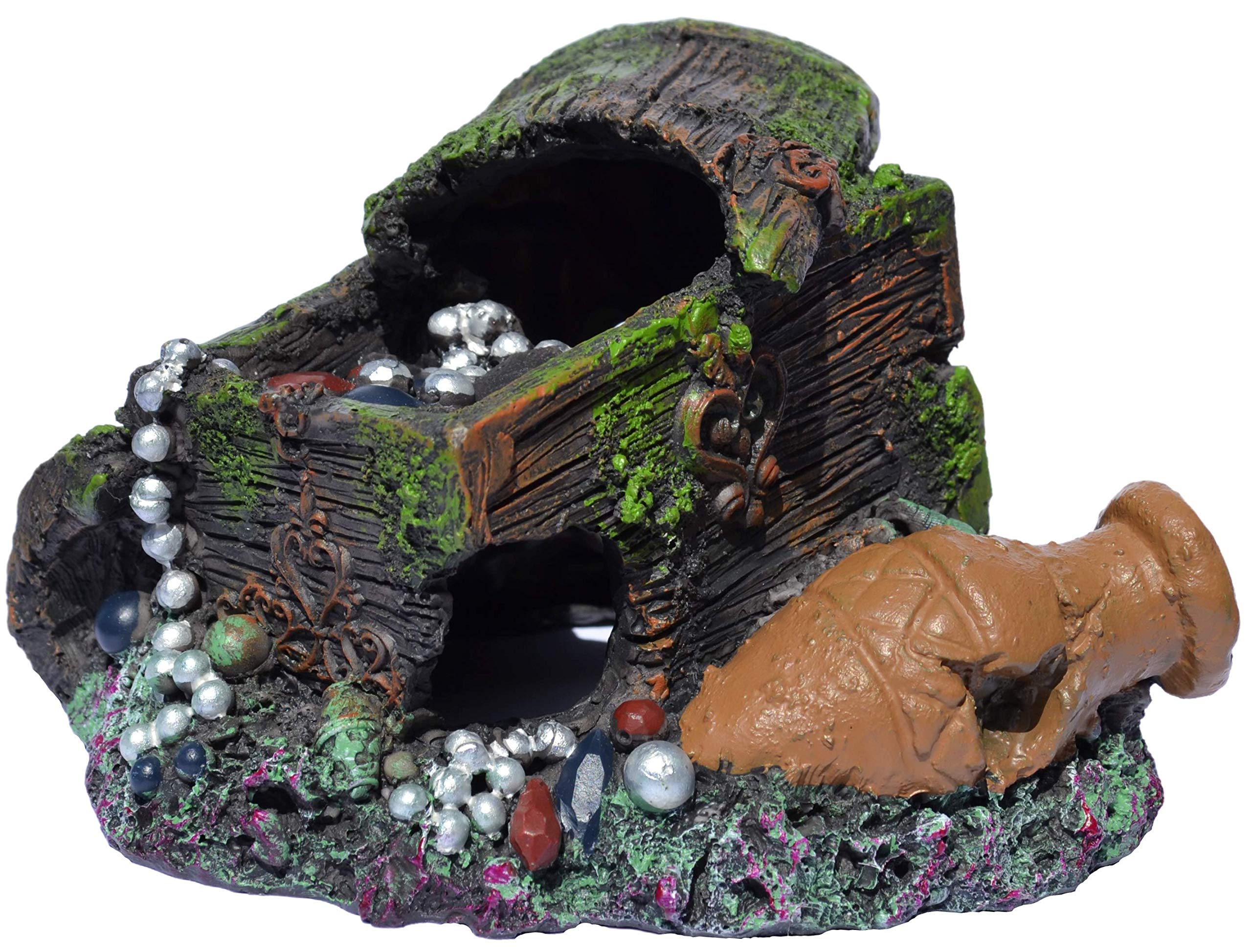 Supa Large Treasure Chest and Barrel Aquarium/Fish Tank Ornament ...