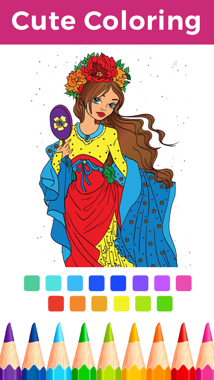 Cute Girls Coloring Book Dolls - Coloring Apps 2019 - App on Amazon ...