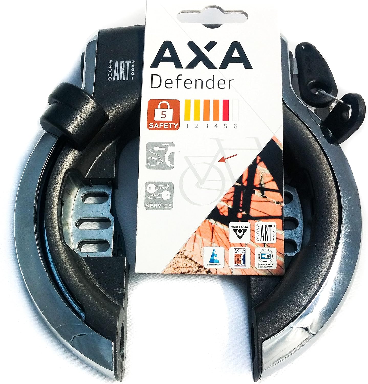 Amazon.com : AXA Defender Frame Lock Chrome/Black : Sports & Outdoors
