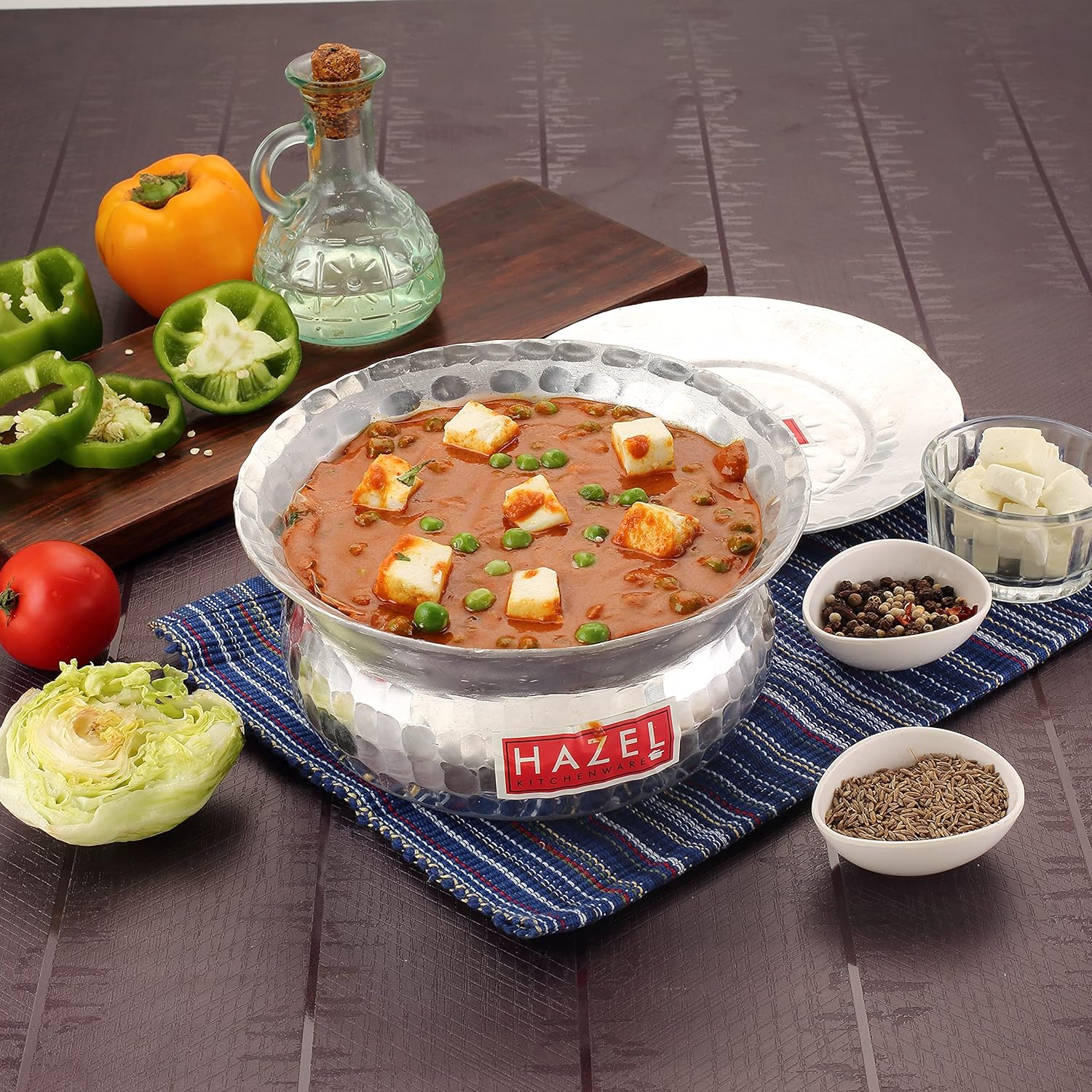Amazon.com: HAZEL Aluminium Hammered Finish Handi with Lid Biryani Rice ...