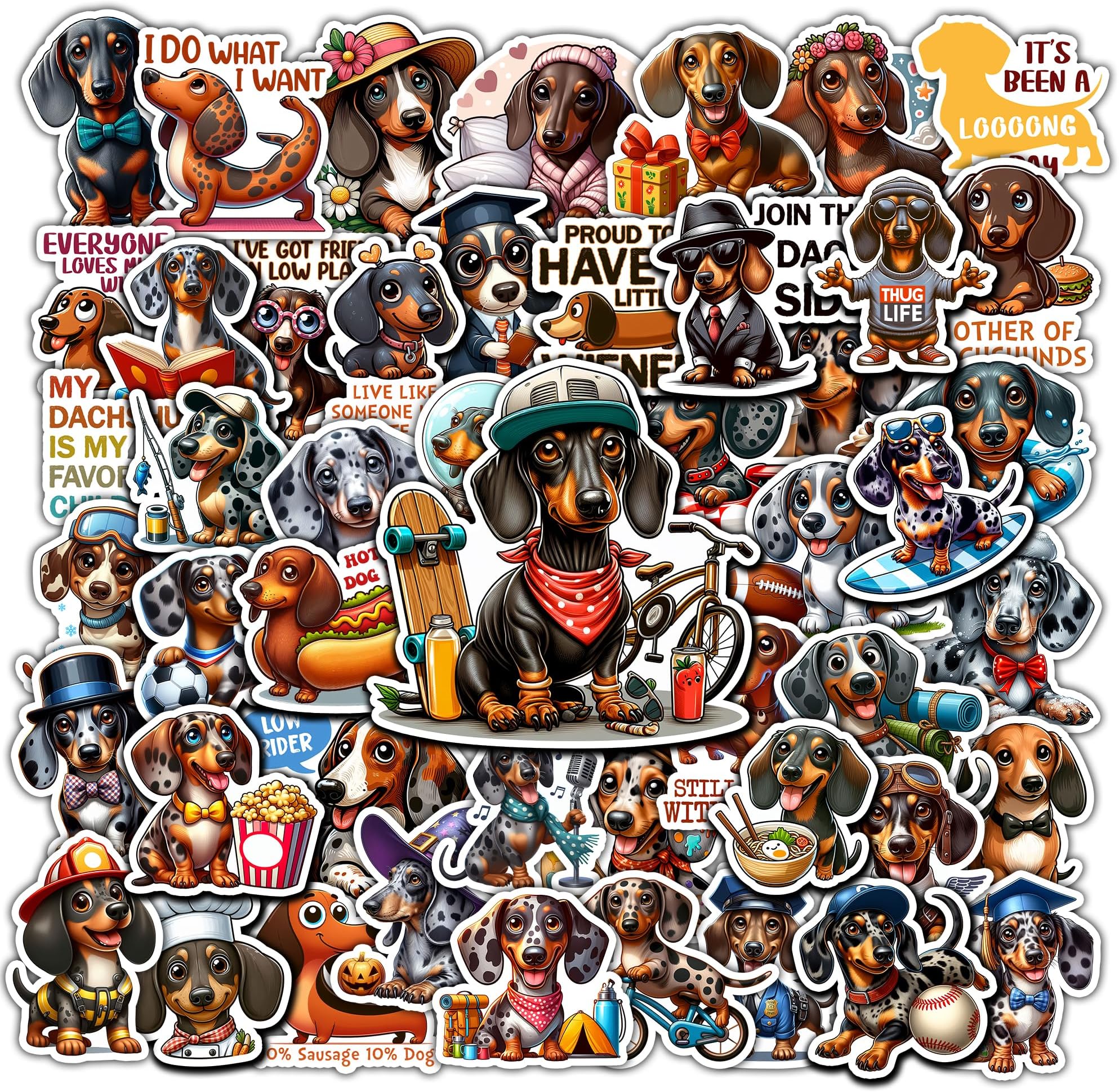 Amazon.com: Hotdog Weiner Dog Vinyl Sticker Laptop Decal Waterproof 5 ...