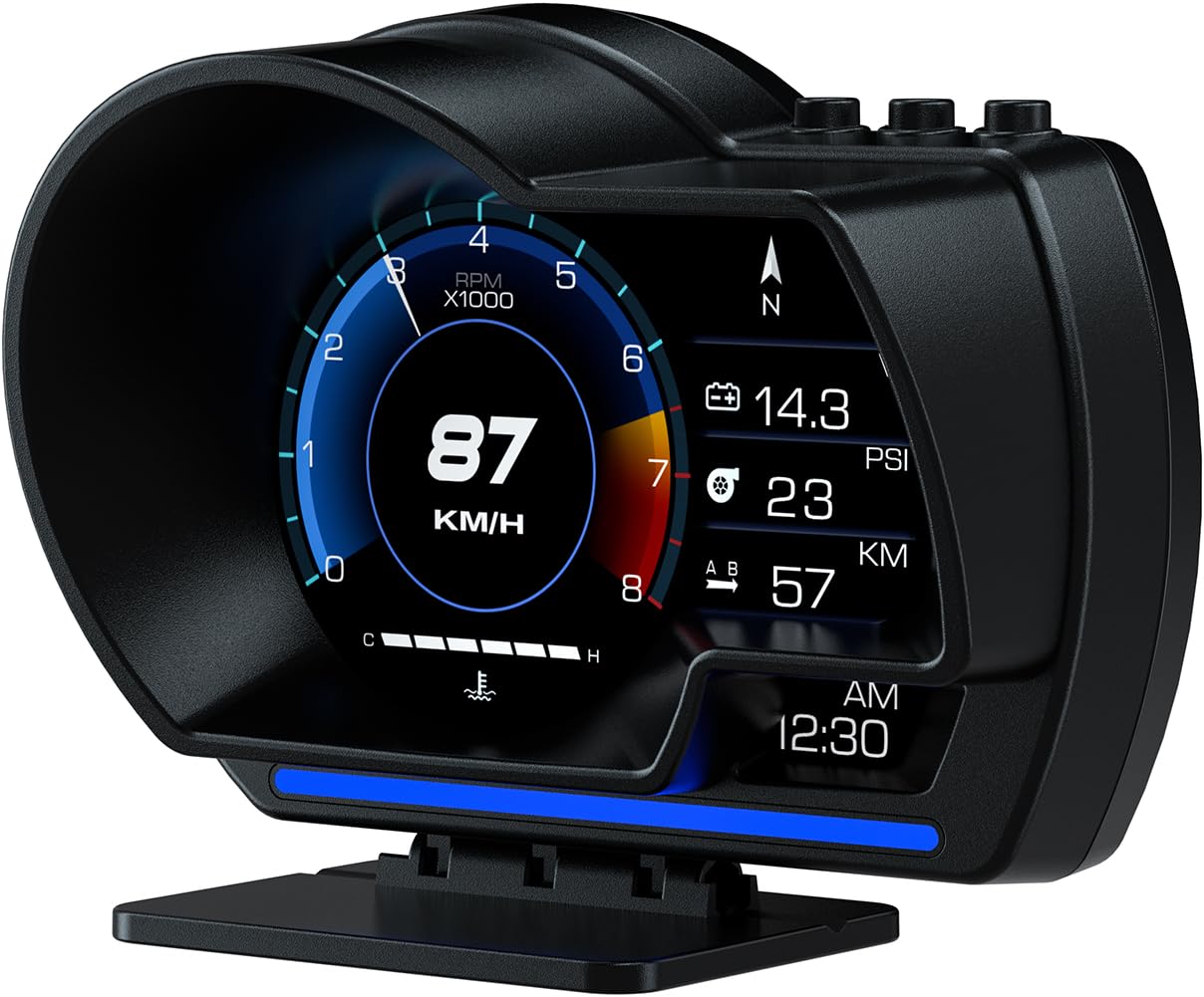 AZIJYV Obd2 Gauge Display with Speed, Heads Up Display for Cars P24 ...