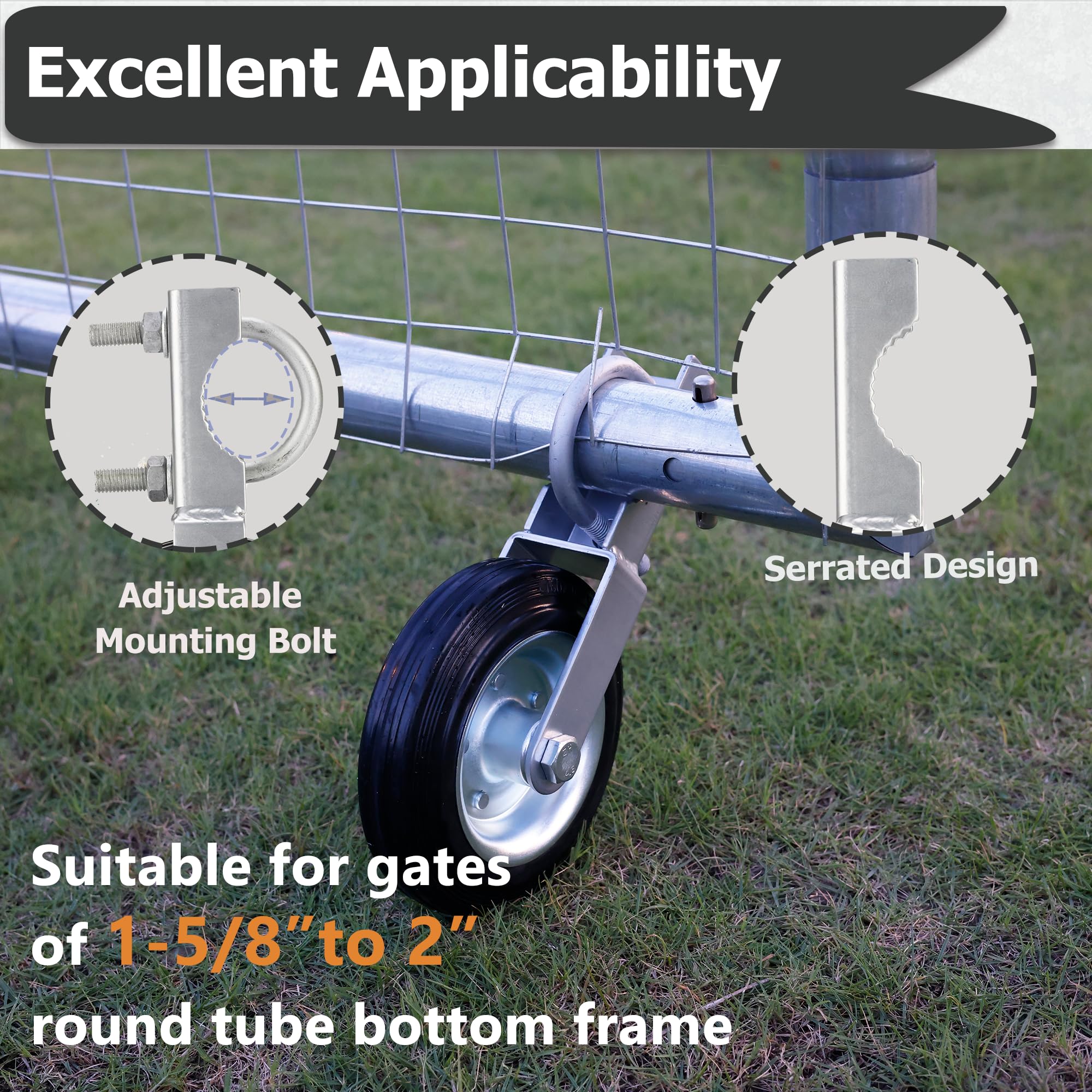 Snapklik.com : Auxdee 6" Heavy Duty Gate Wheel Pack Of 2, Farm Wheels ...