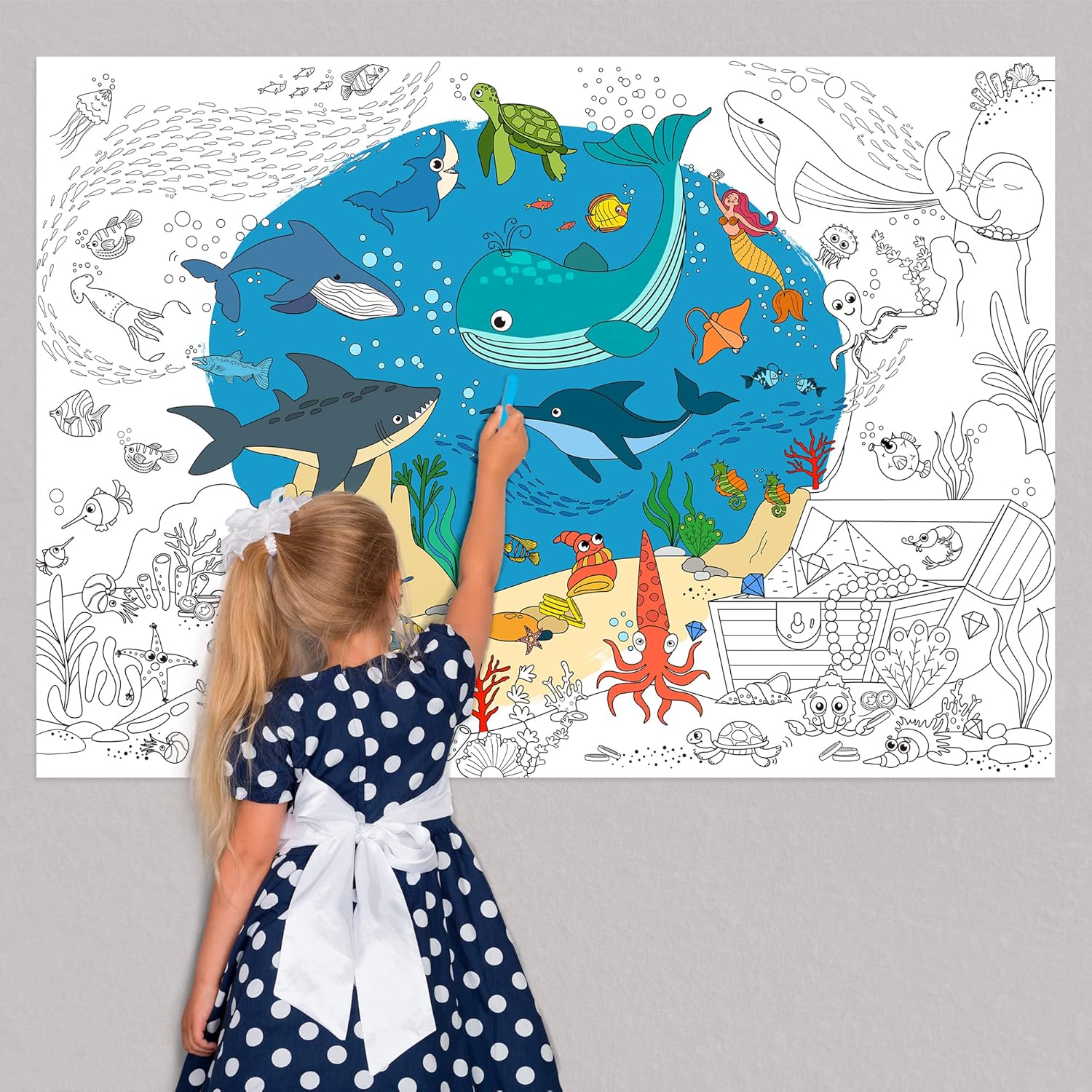 Amazon.com: Aiikid Giant Coloring Posters for Kids Adults 46.8 x 34.8 ...