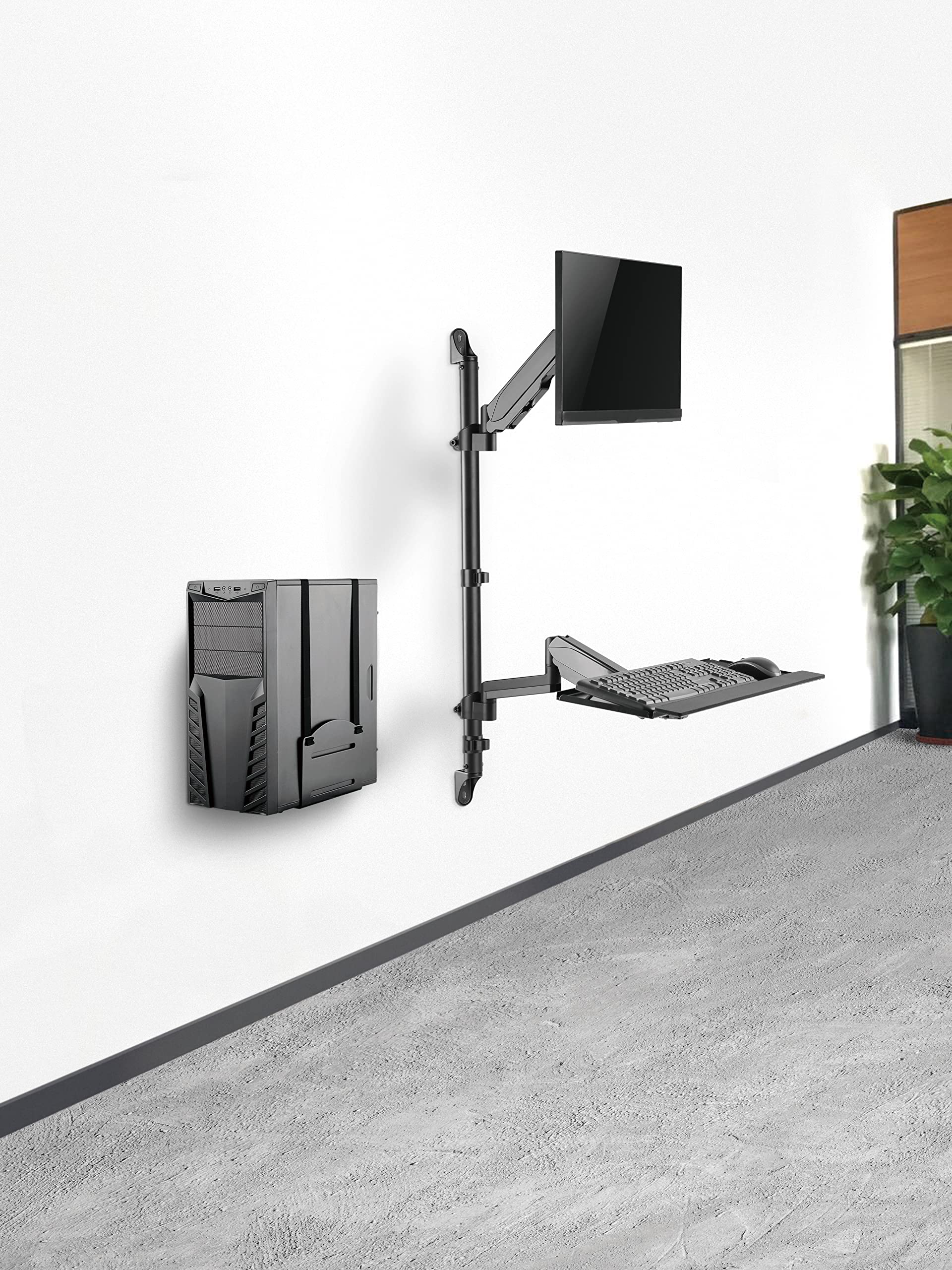 Buy Jin Office Wall ed Spring Sit Stand Height Adjustable Computer ...