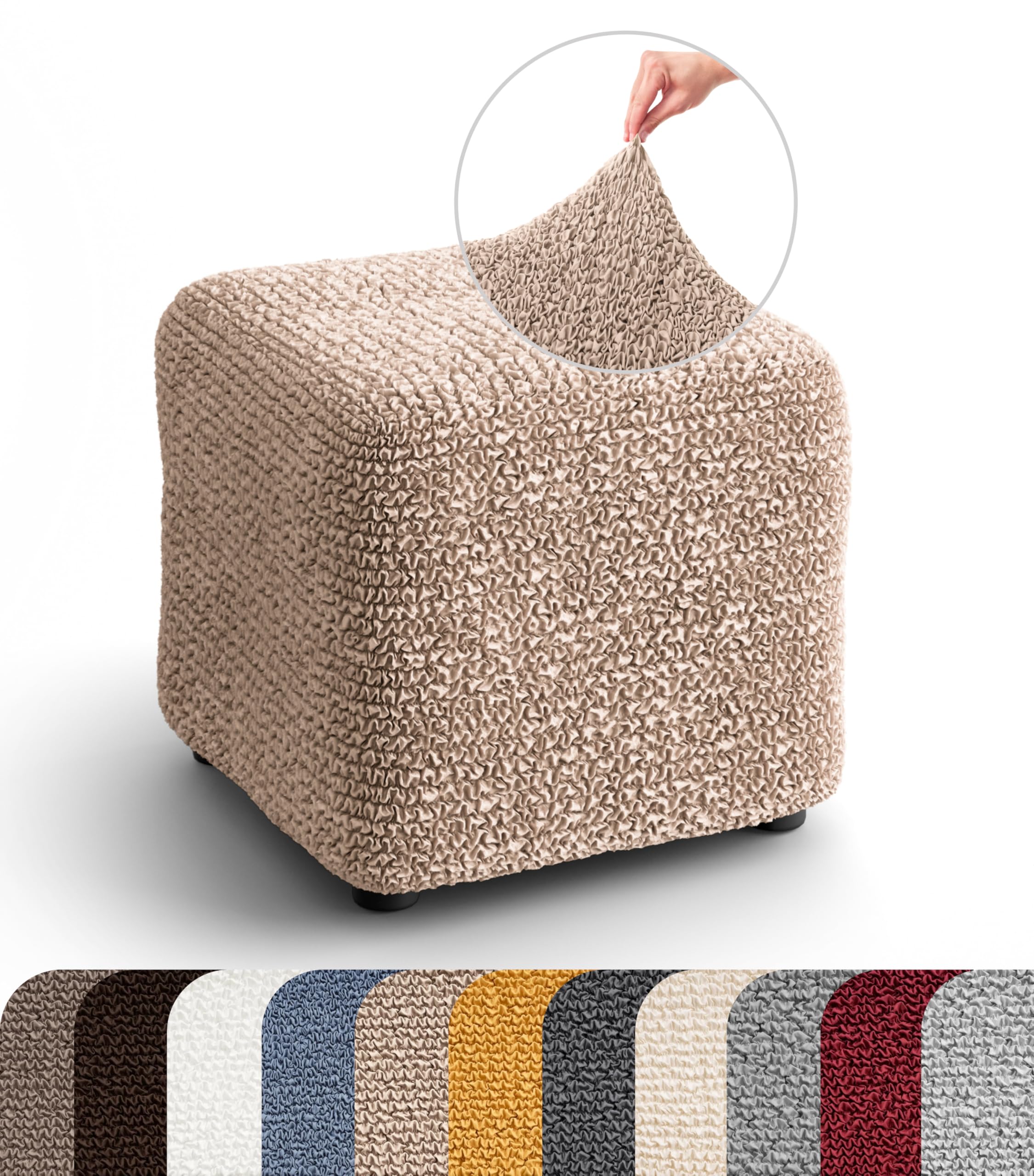 Amazon.com: PAULATO BY GA.I.CO. Small Ottoman Cover Stool Cover Pouf ...