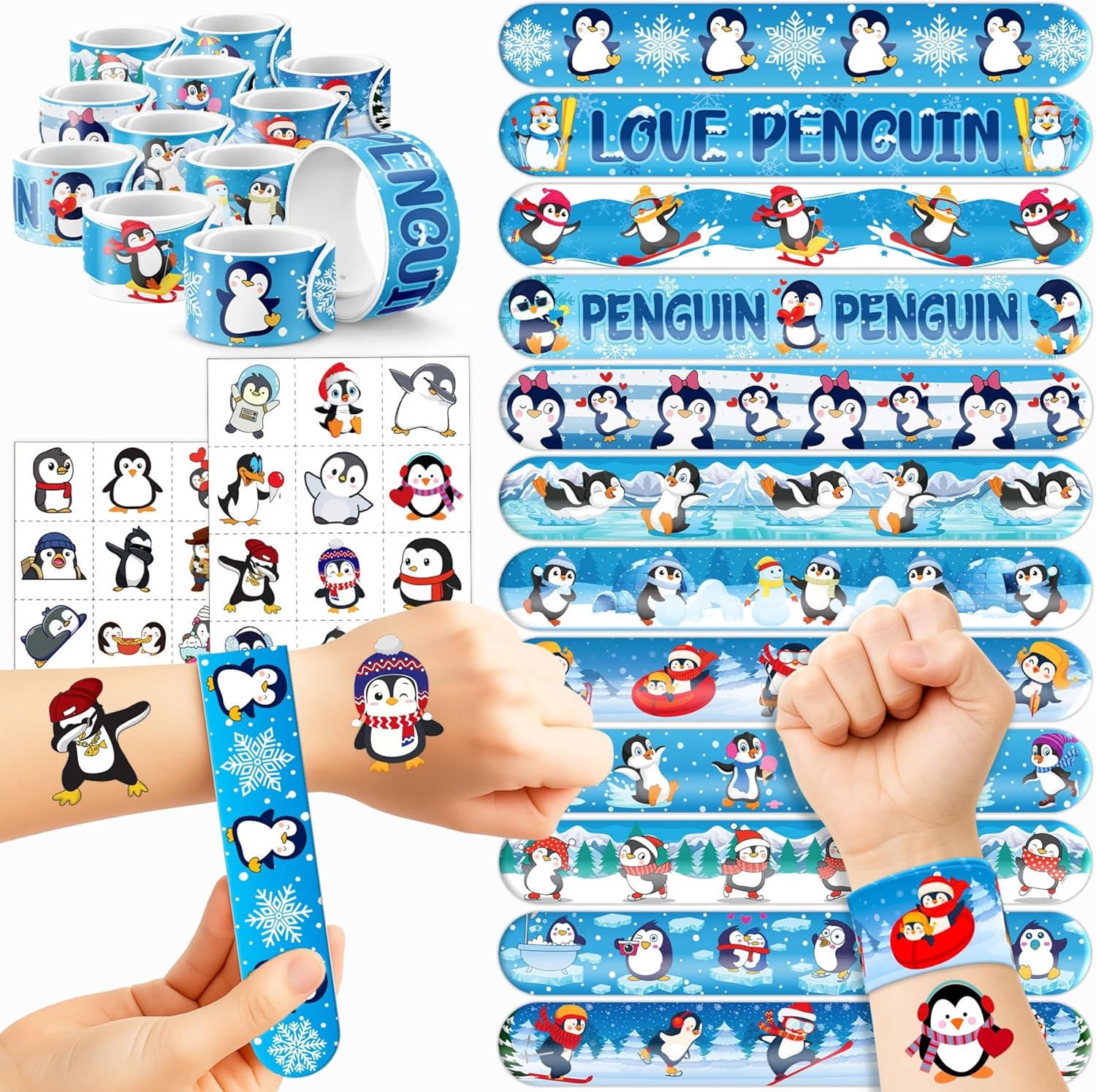 Amazon.com: 48PCS Penguin Party Favors - 24PCS Temporary Pre - cut ...