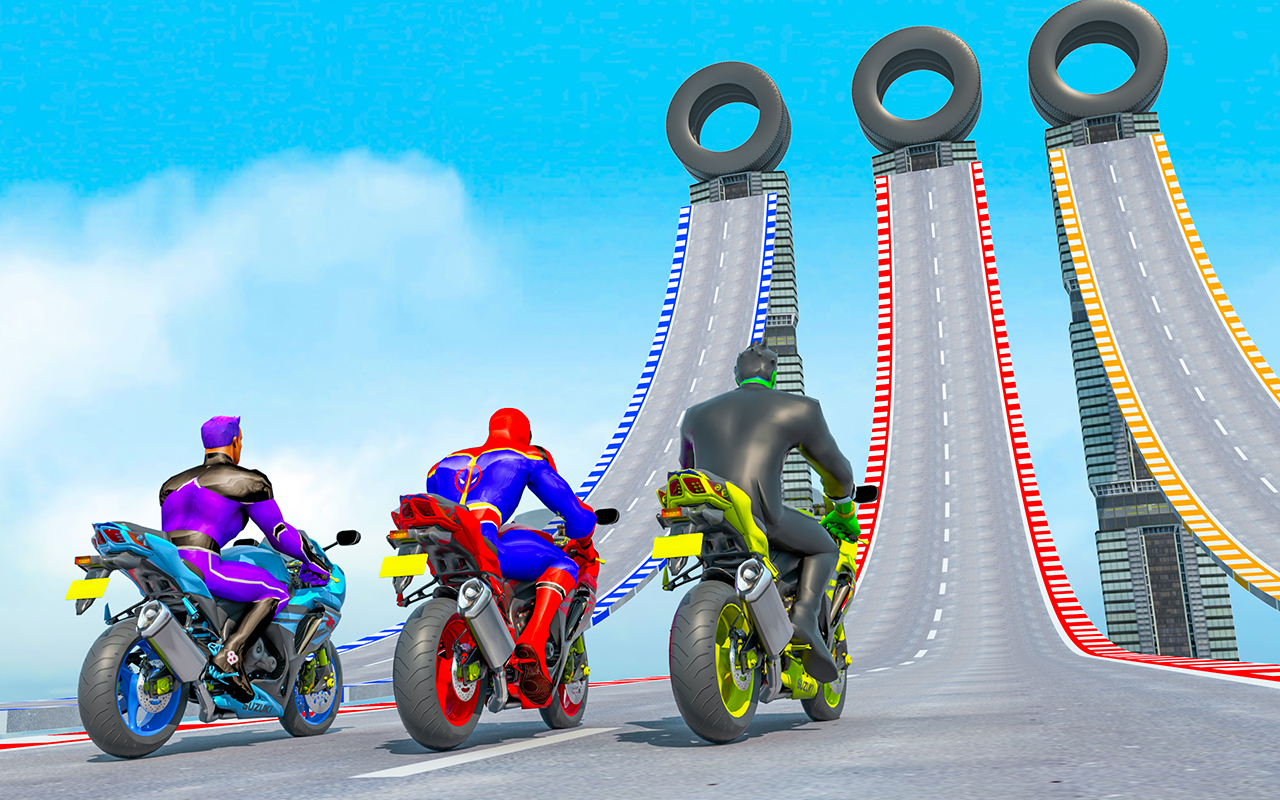 GT Bike Mega Ramp Games: Bike Stunt Games Superhero Bike Racing Games ...