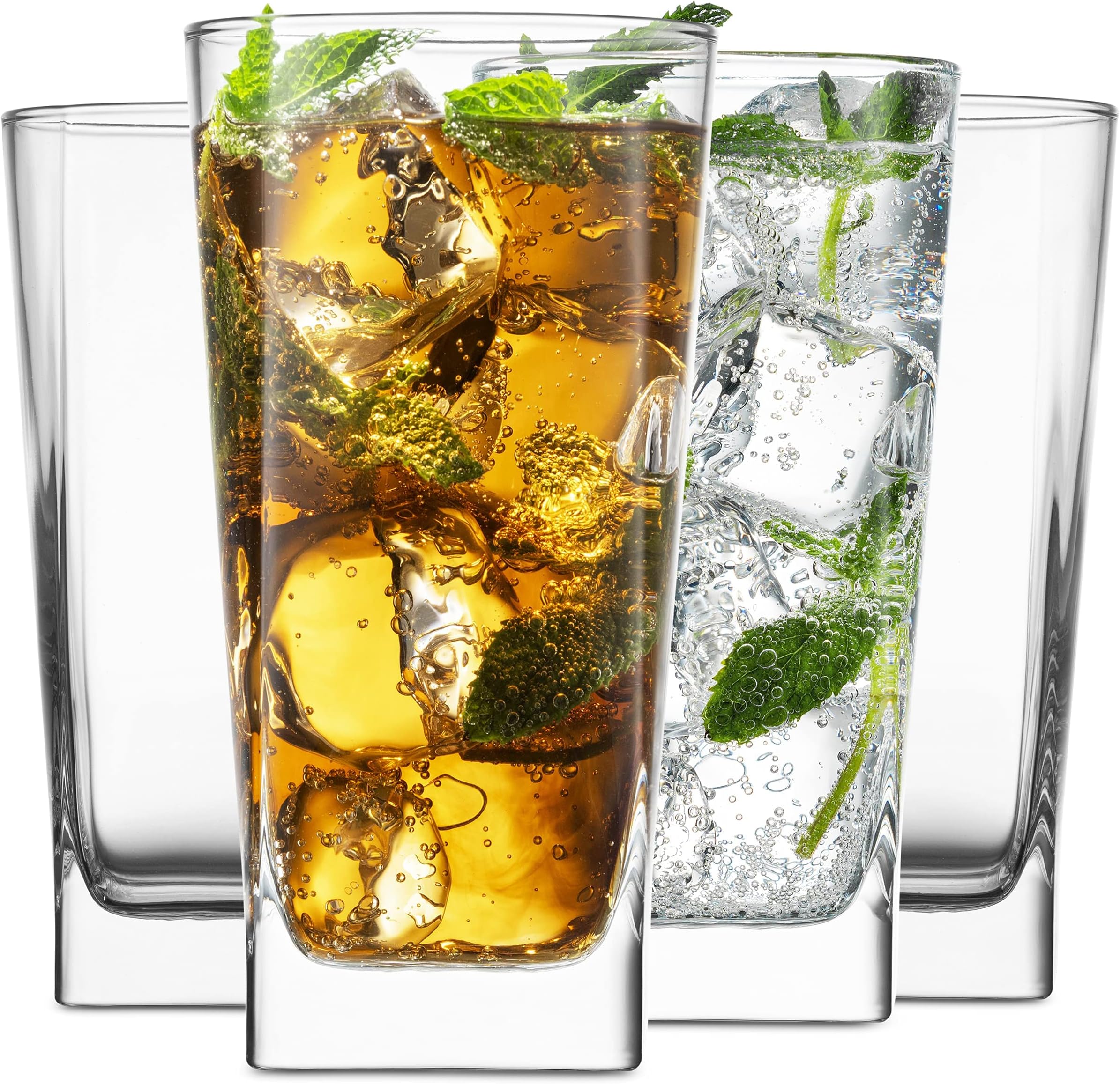 Amazon.com | Home Essentials & Beyond Highball Glasses 16 Oz. Set of 4 ...