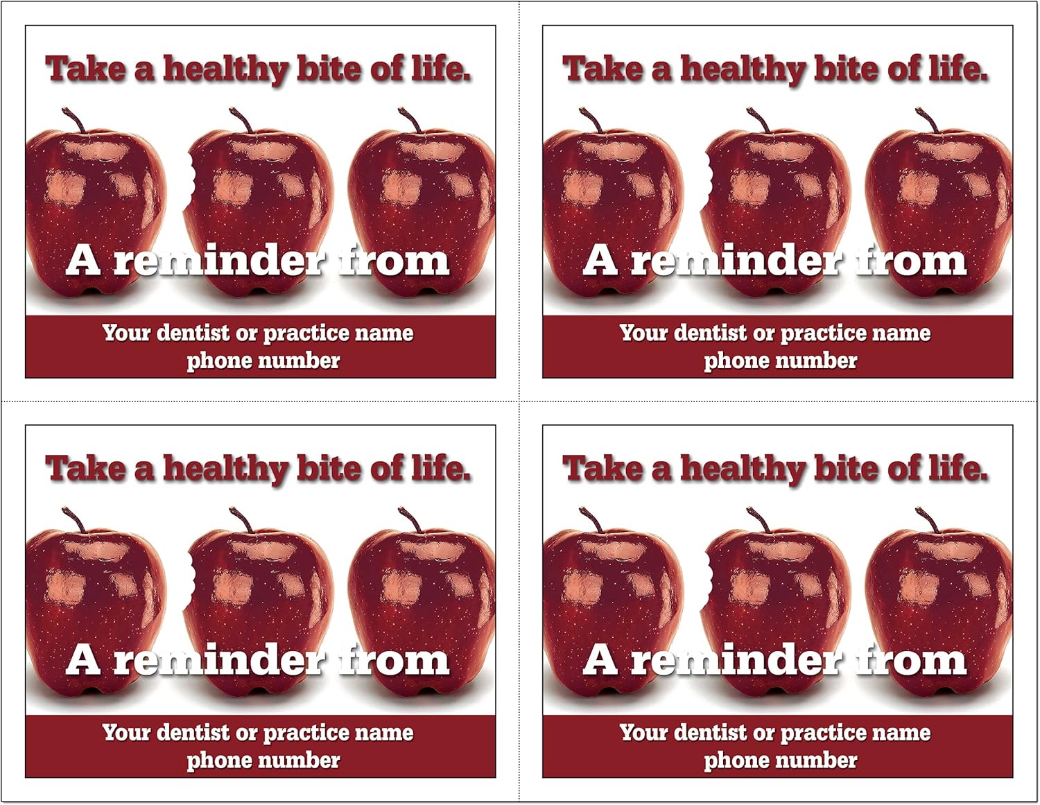 Amazon.com : Laser Reminder Postcards, Customizable Dental Appointment ...