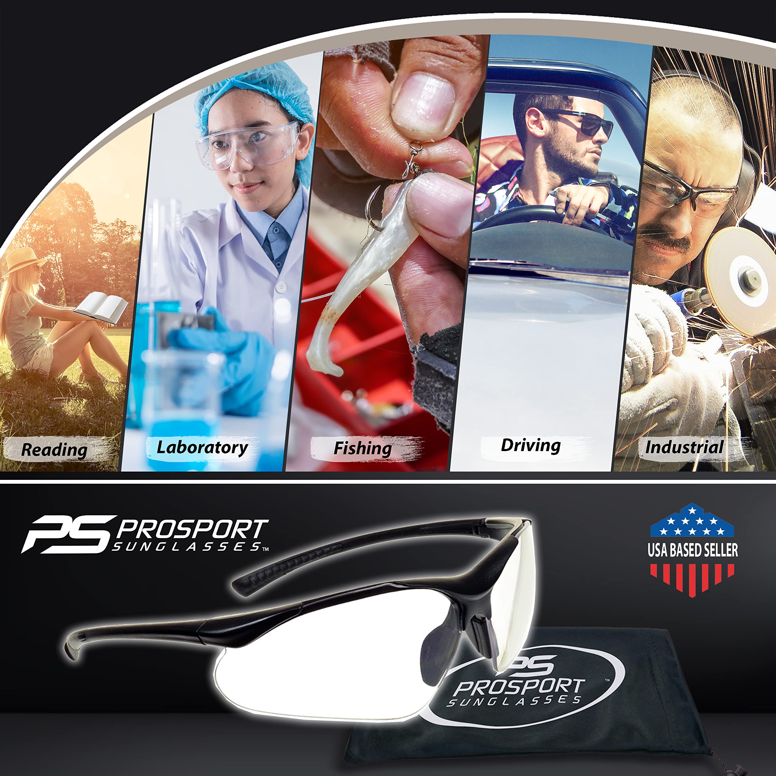 Snapklik.com : Full Lens Reader Safety Glasses +1.50 Clear Lens Sport ...